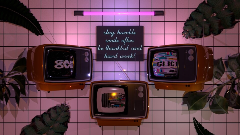 ArtStation - Vaporwave Interior-Wall Design Art