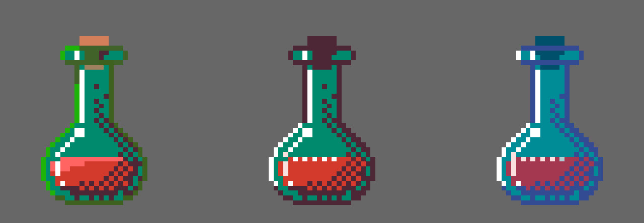 ArtStation - glass flask pixel art
