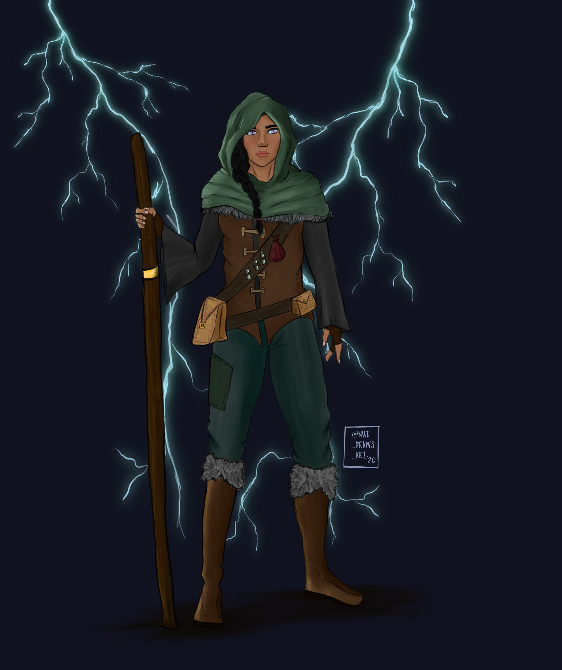 ArtStation - Lighting Mage / Staff fighter