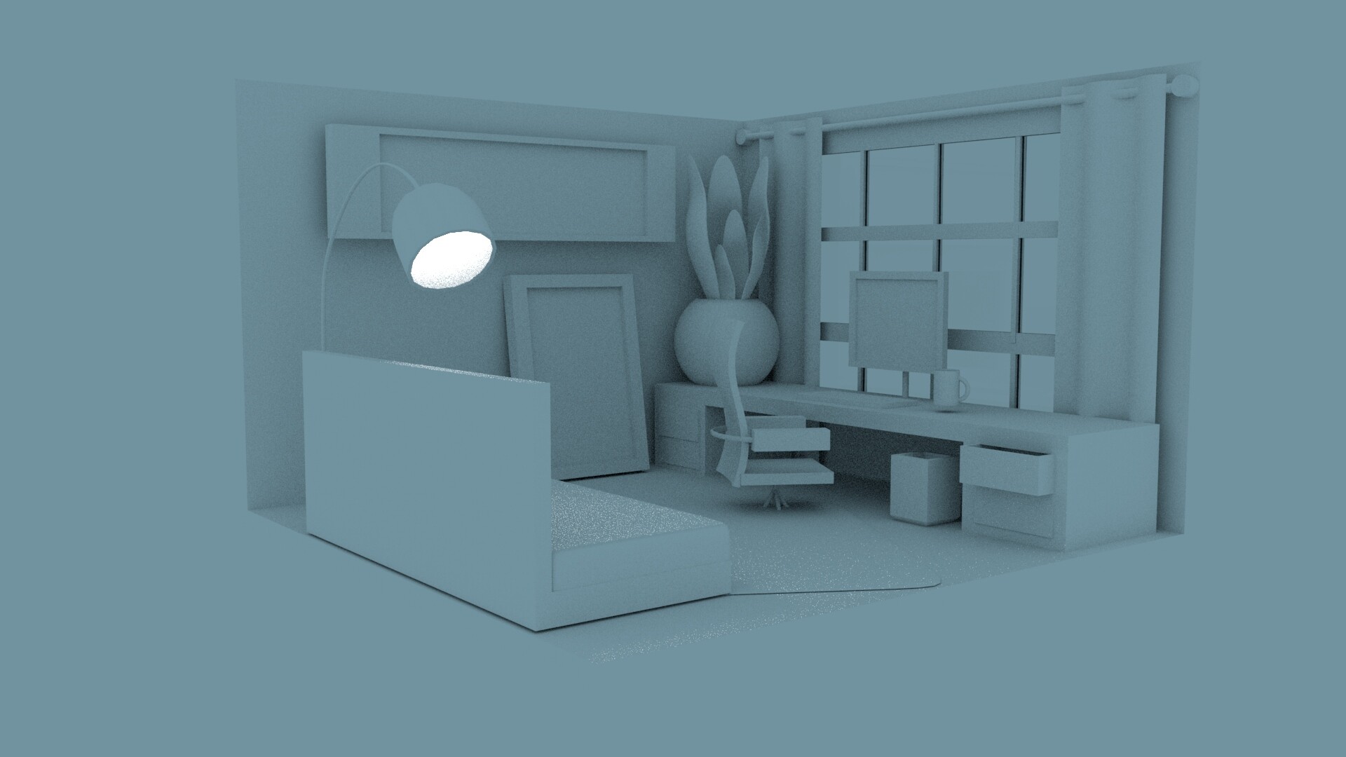 ArtStation - 3D monochromatic room