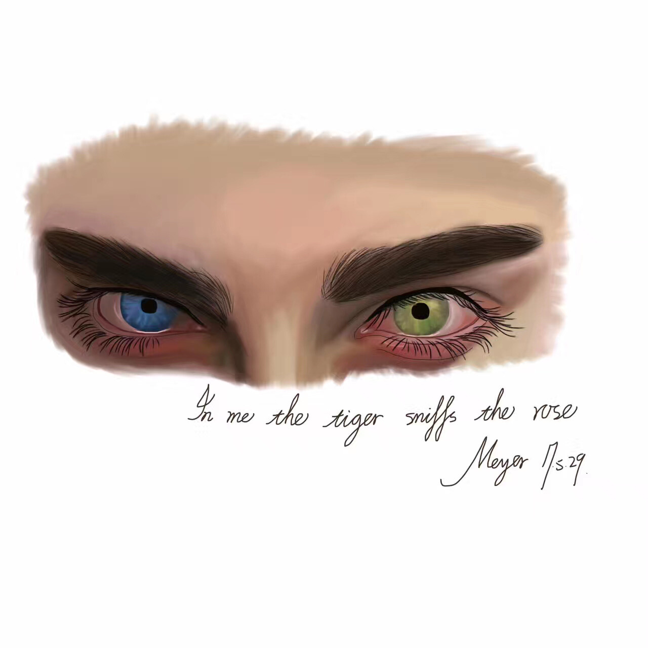 ArtStation - why am I so obsessed with different colored eyes...