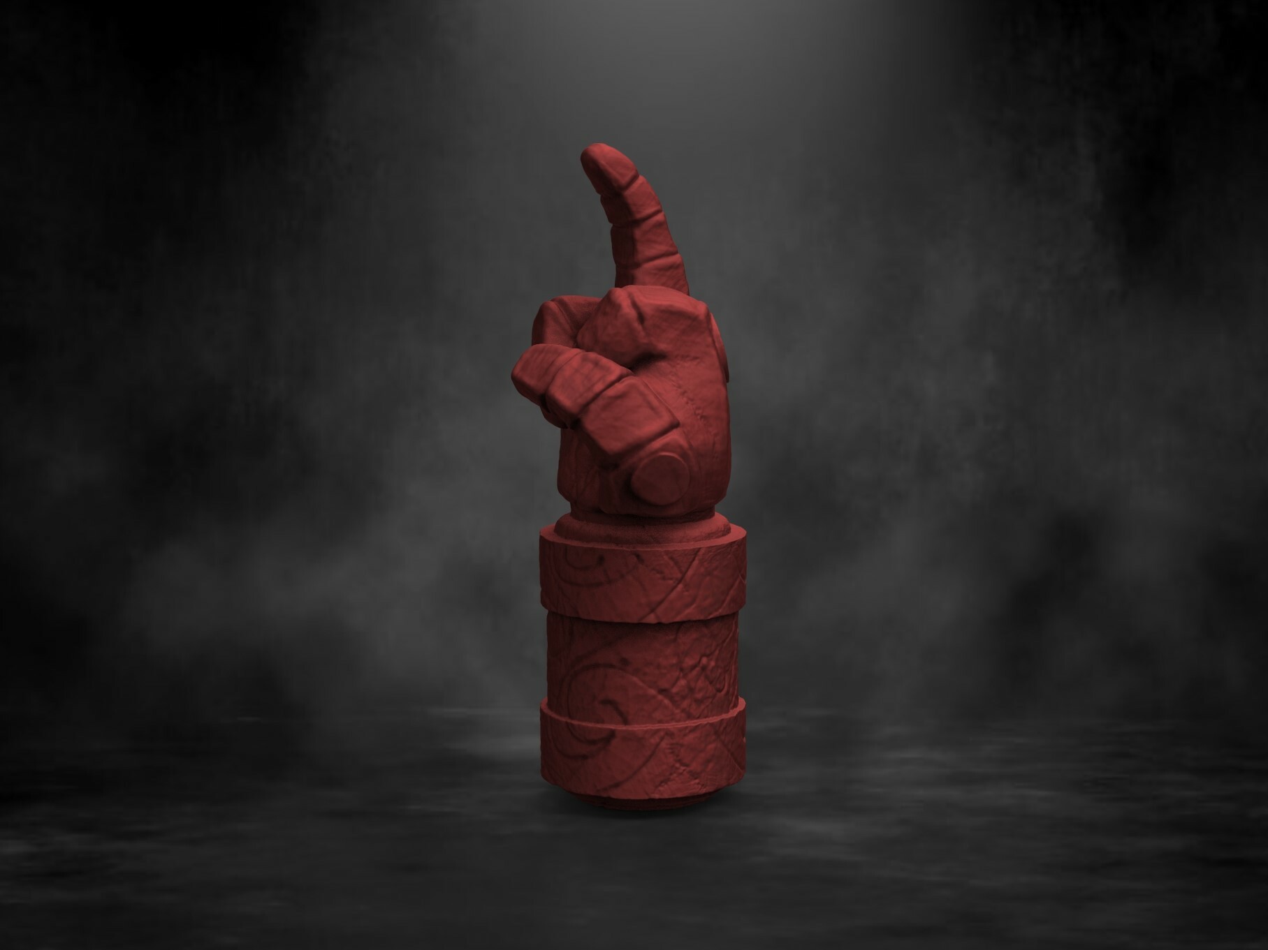 Brendon Burke - Hellboy Right Hand of Doom Middle Finger up