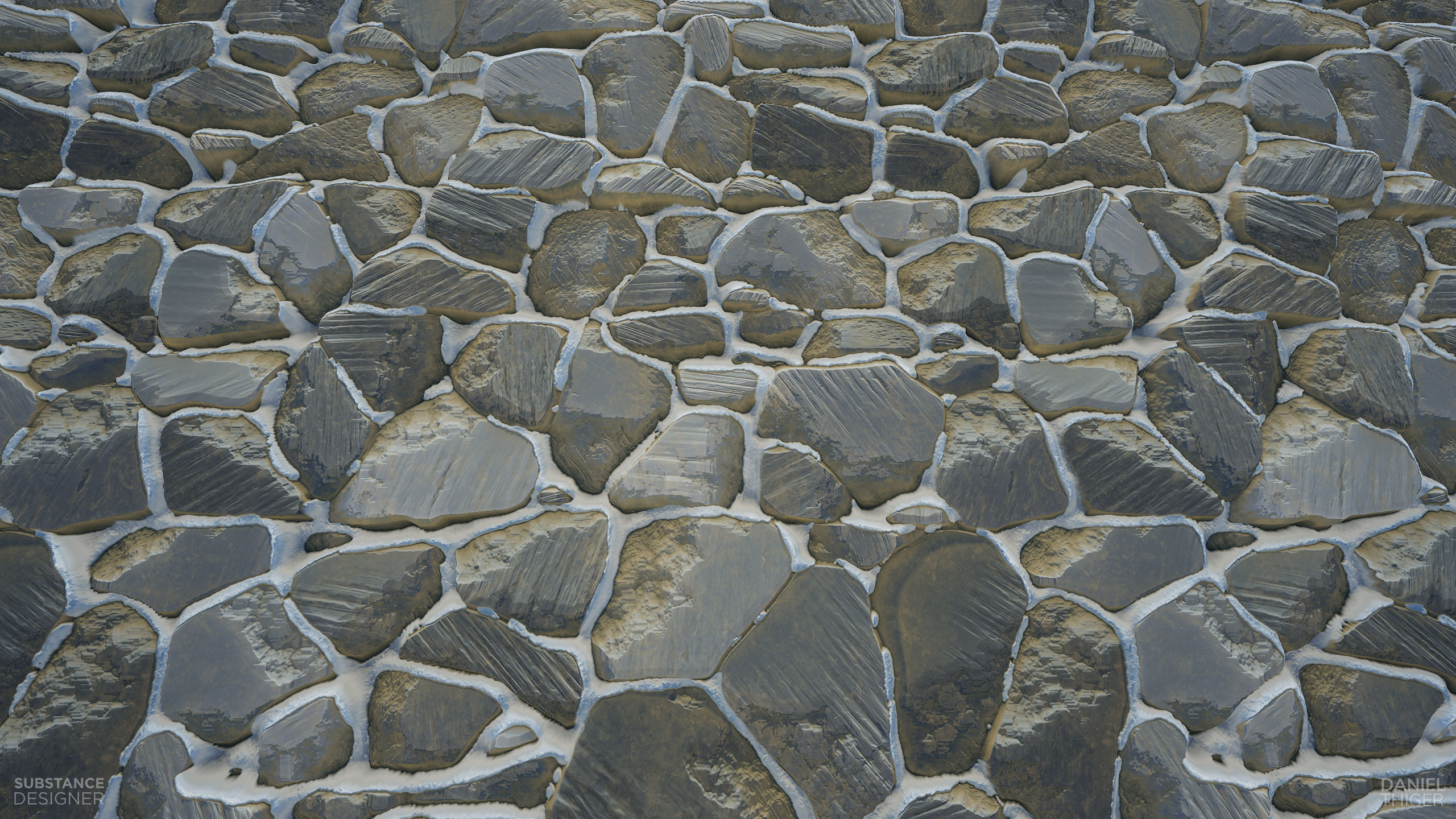 Daniel Thiger - Substance Designer Stylized Stone Wall