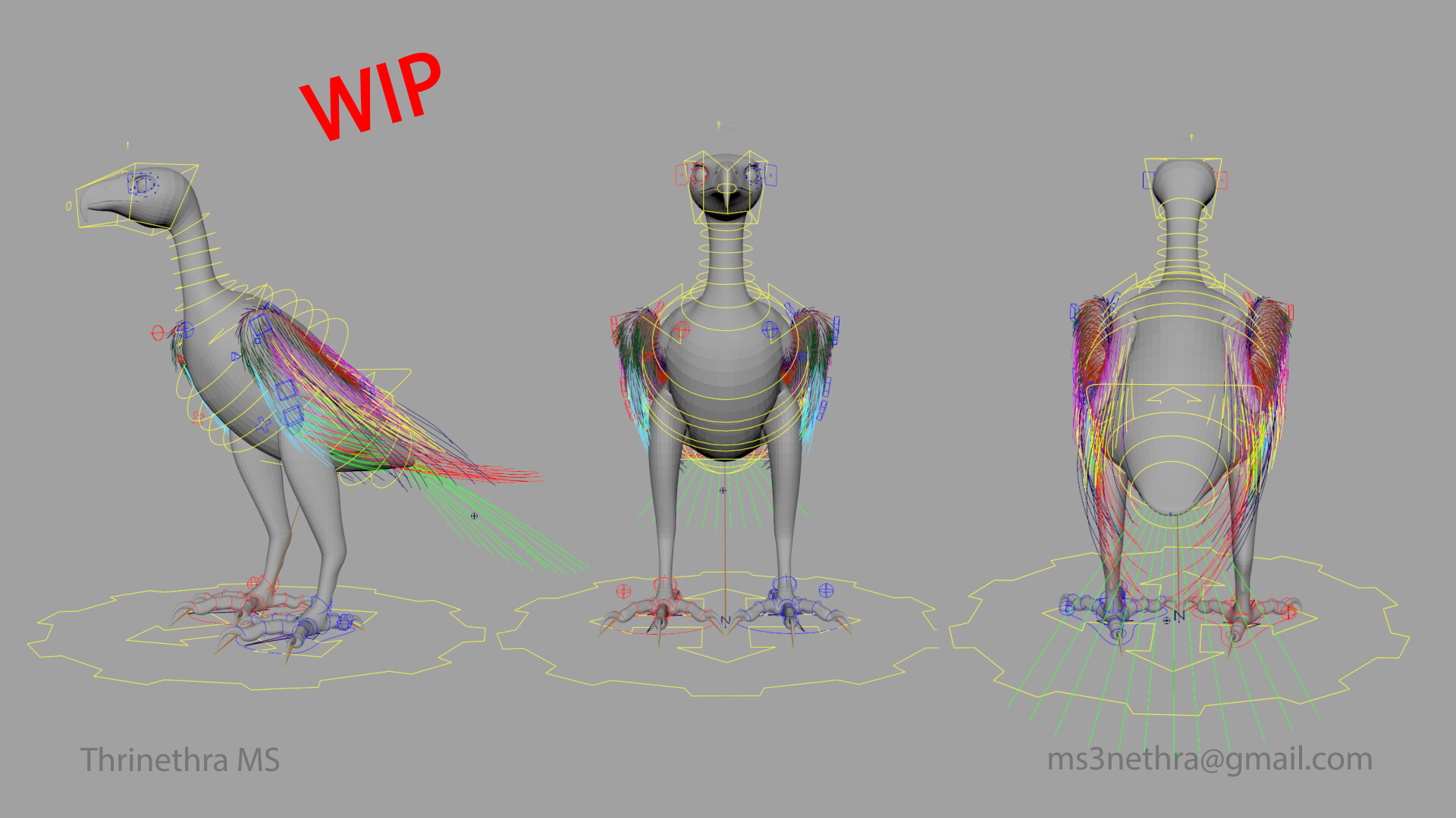 thrinethra ms - Eagle Rig | Wing | Case Study | Maya