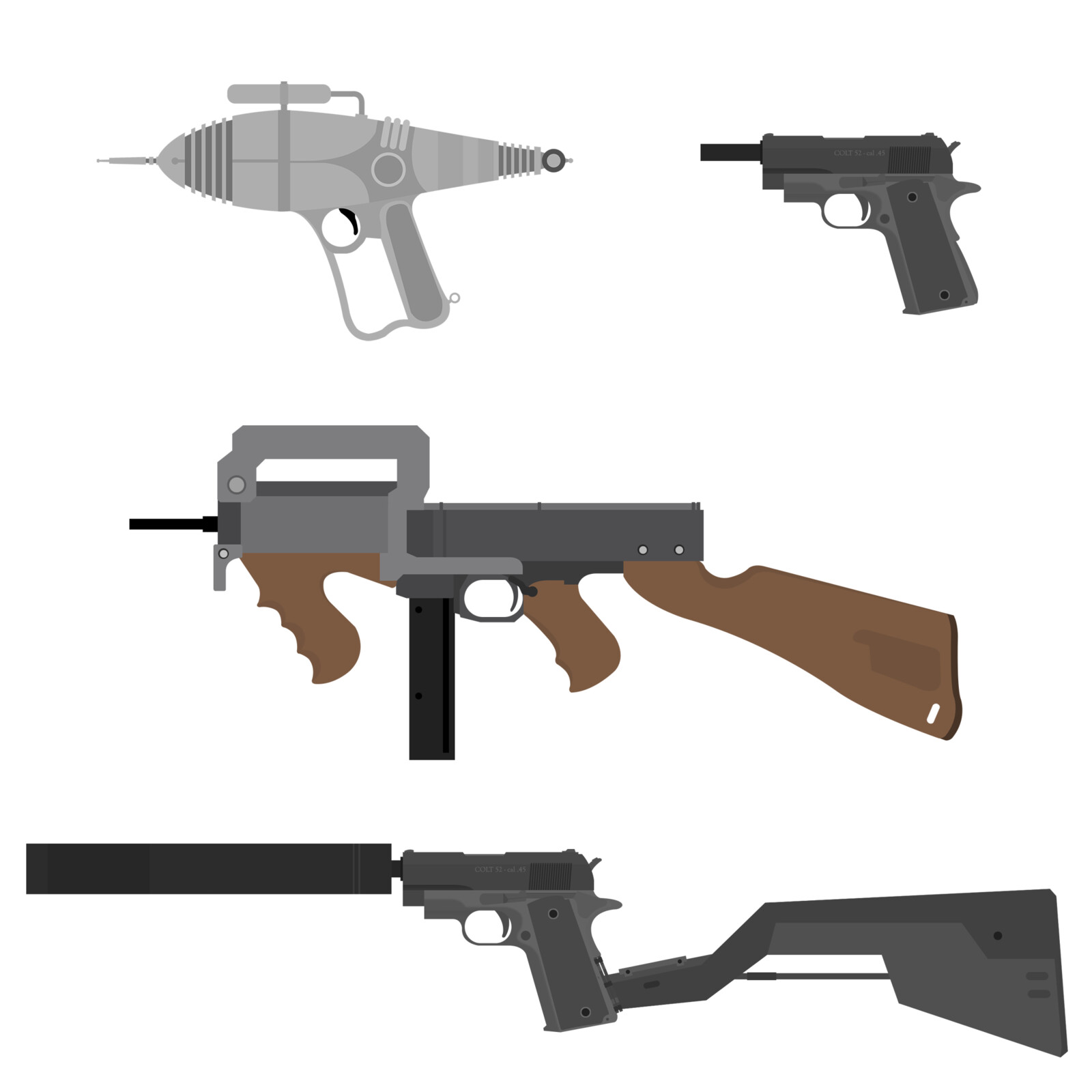 Raphael Duboc - Retro Futuristic Gun Sheet