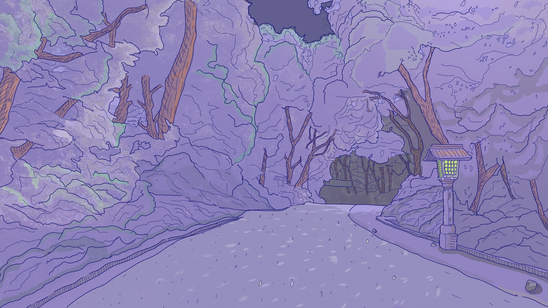 ArtStation - 2019-03-25 Forest Night Background