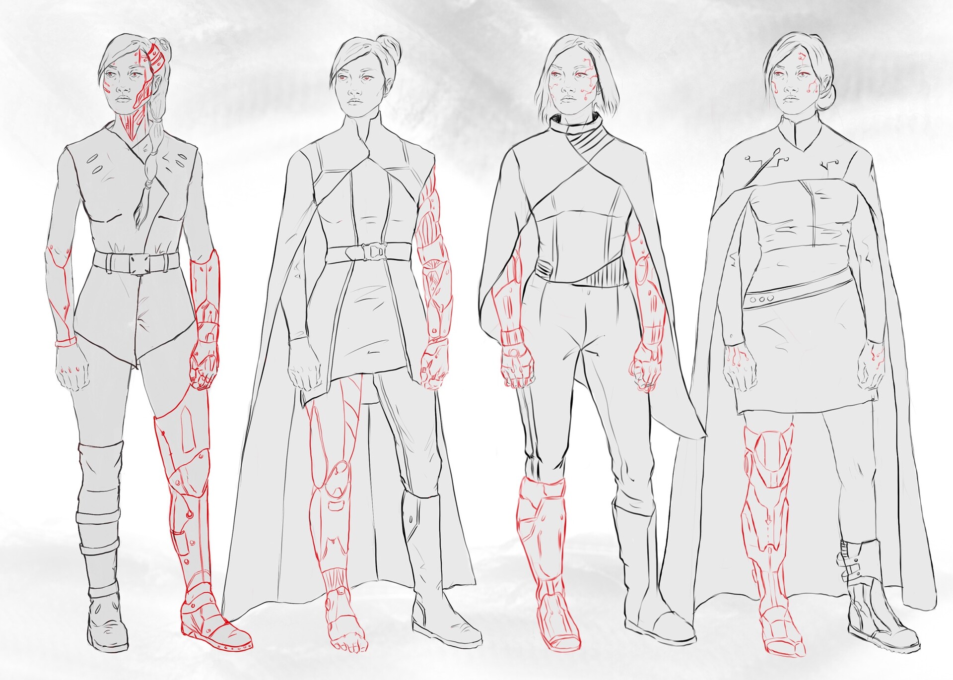 Diana Manolova - Character Design Concept: Bionic Dystopian Human