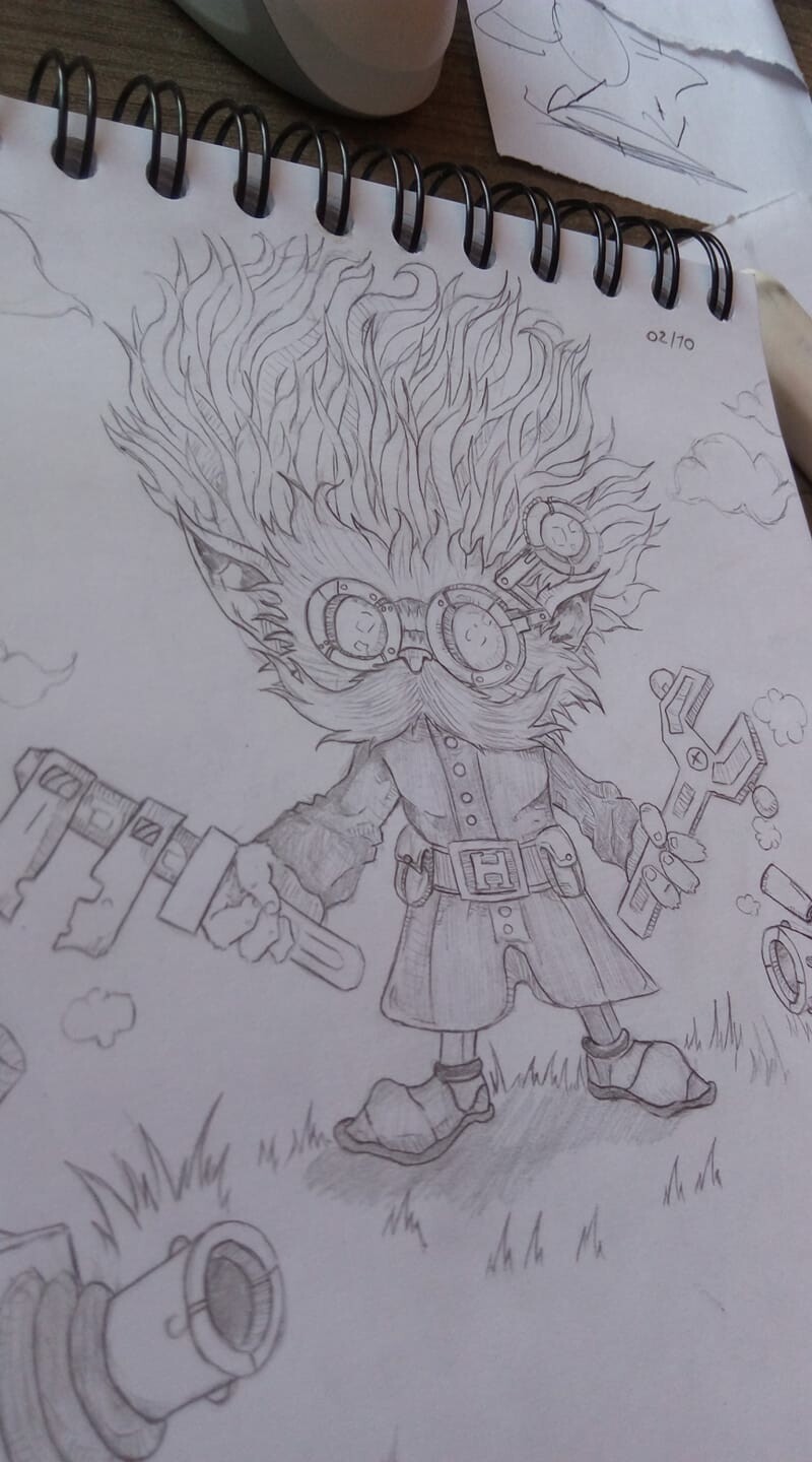 ArtStation - Esboço de Heimer do lol