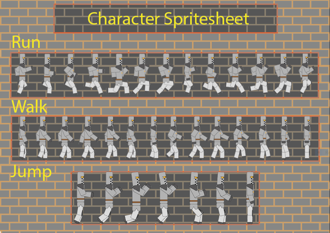 ArtStation - Spritesheet for the main character in And my Sword