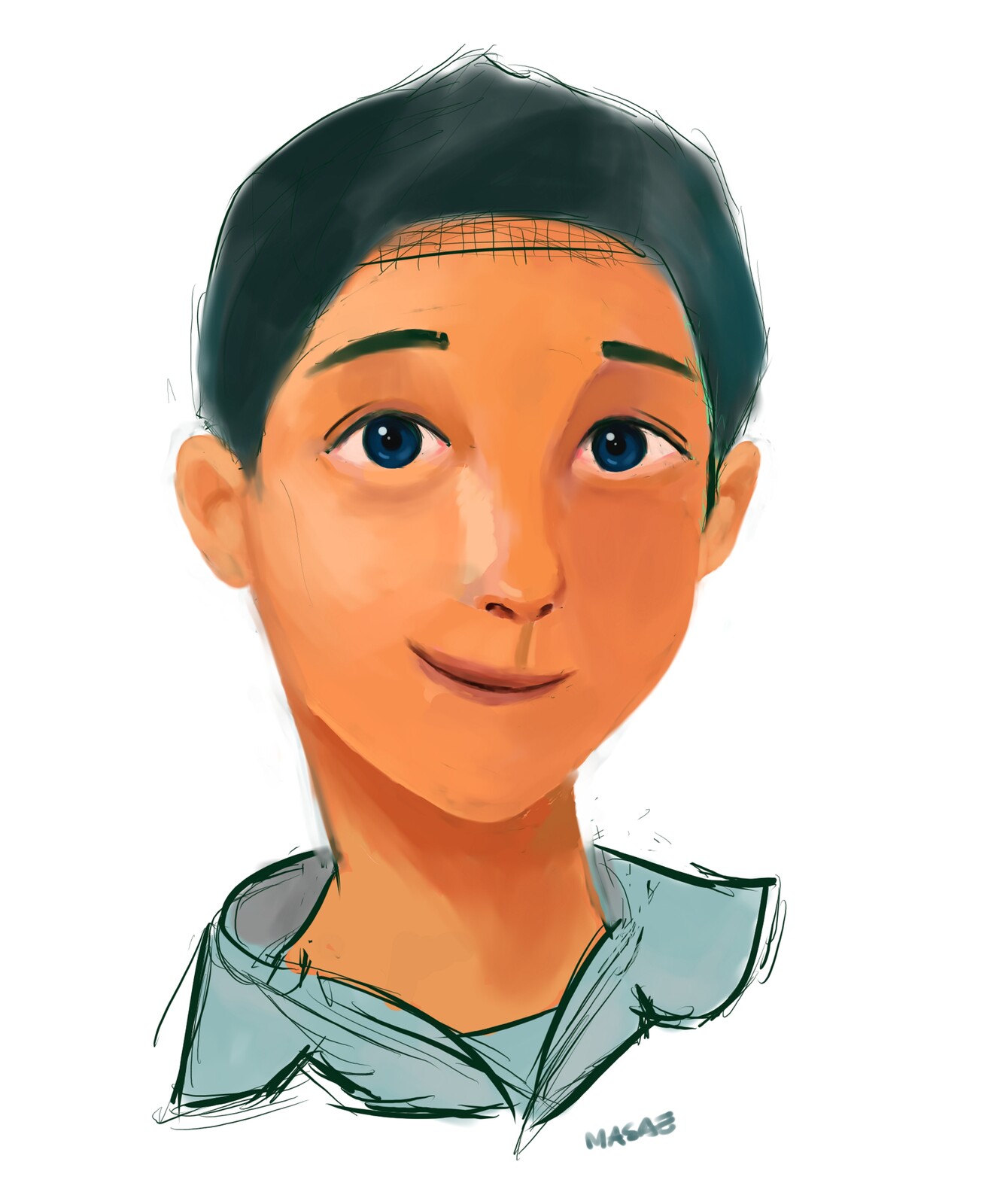 Masae Komori - Male Digital Cartoon Portrait #2