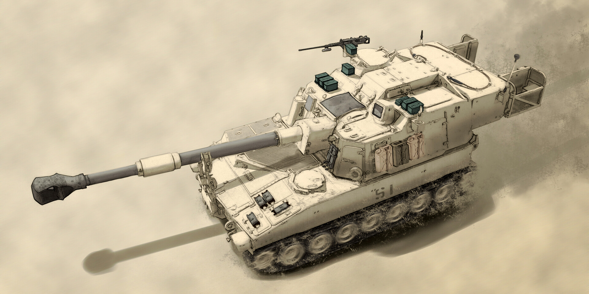 ArtStation - M109A6 Paladin Desert
