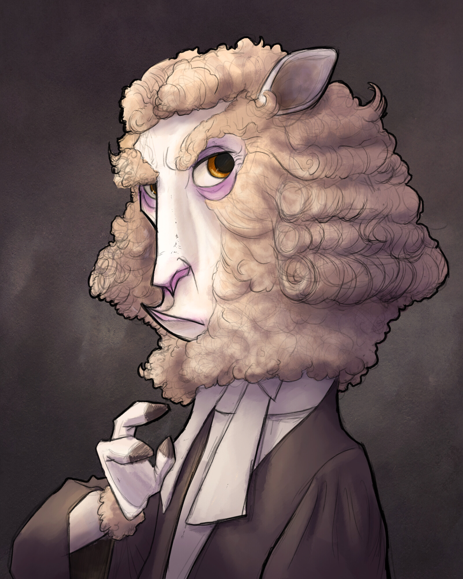 ArtStation - Old Judge Sheep Woolie Portrait