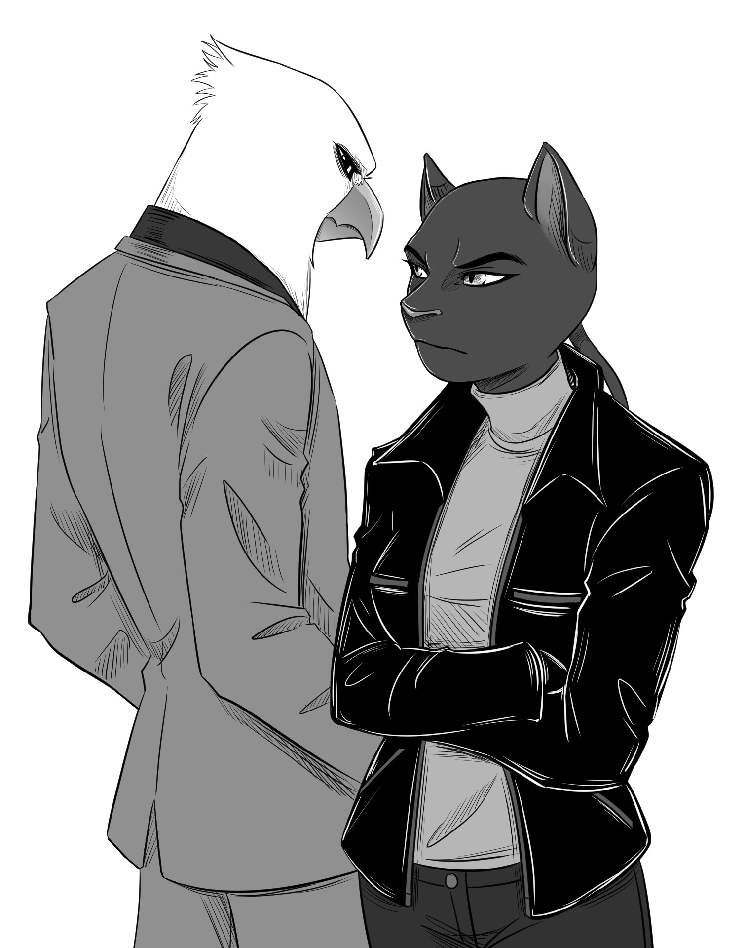 Sharafina Teh - Favorite Cartoon Characters done in Black and White