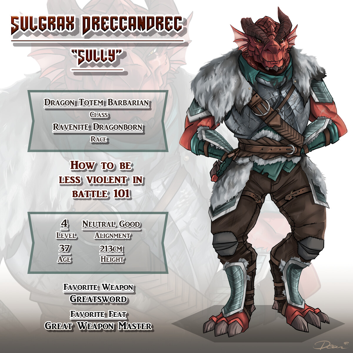 ArtStation - Sullgrax Dreccandrec - Character Sheet