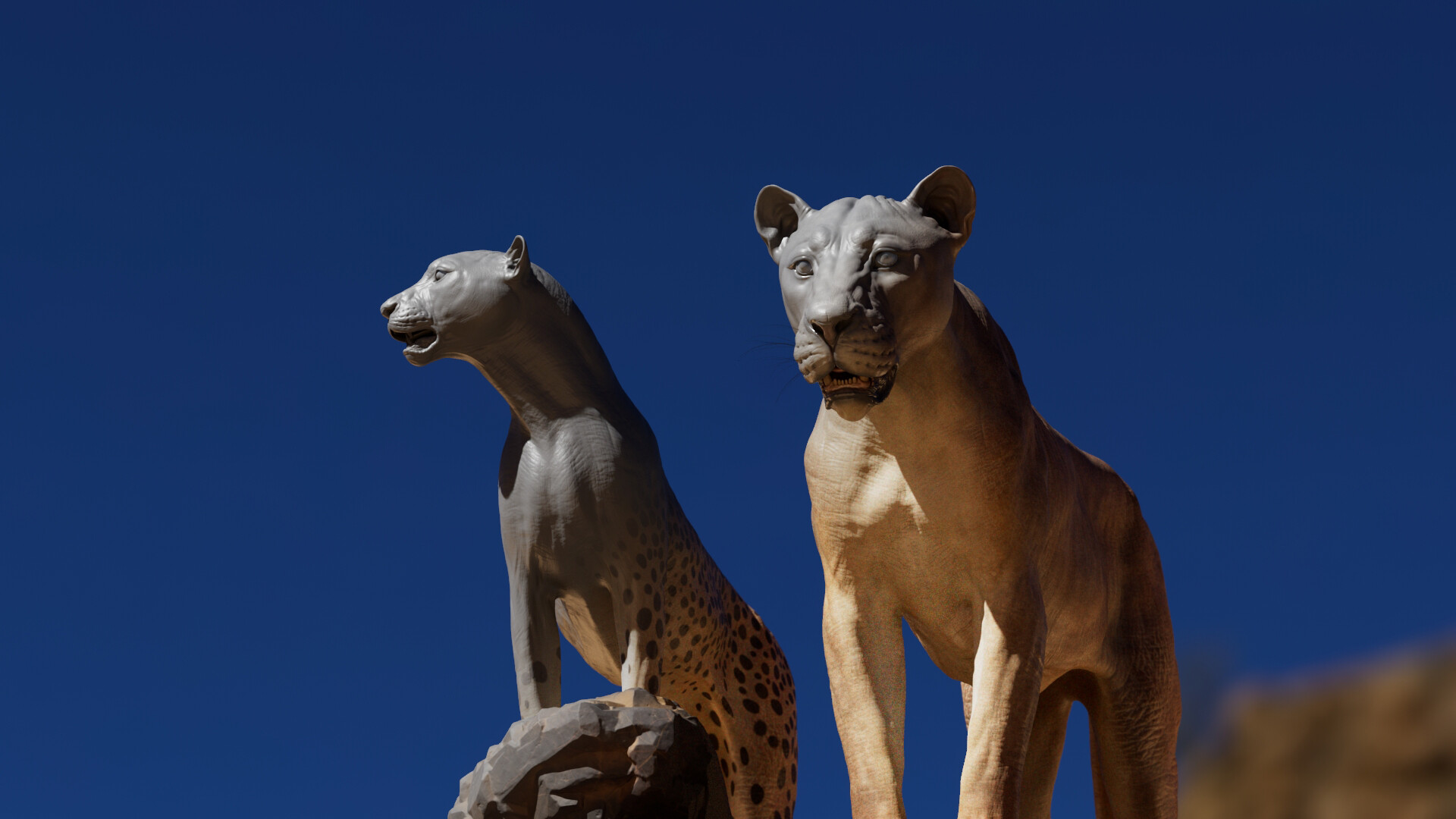 Nicolas MOREL - Lion and Cheetah - Digital model and Textures