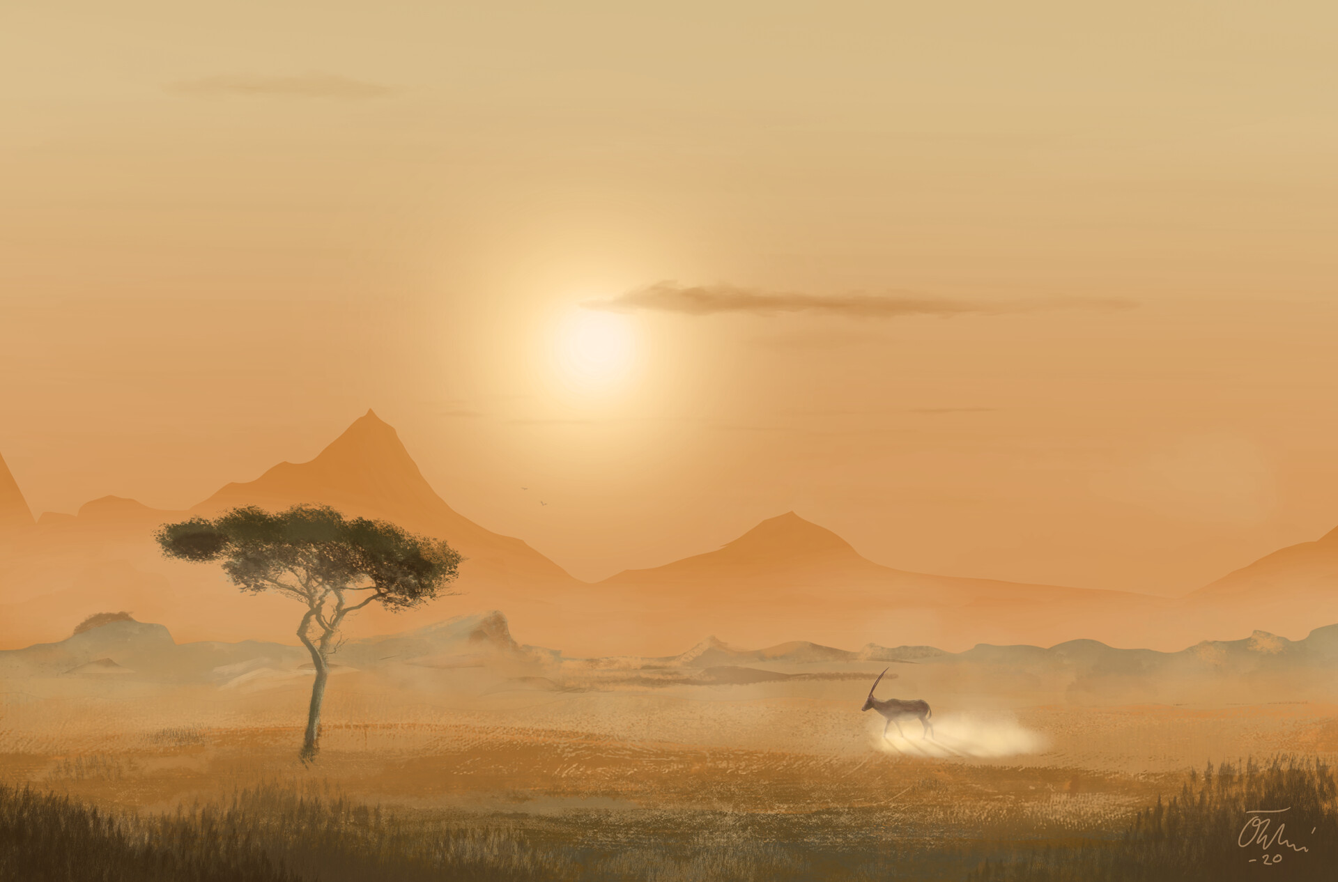 ArtStation - Serengeti dusk
