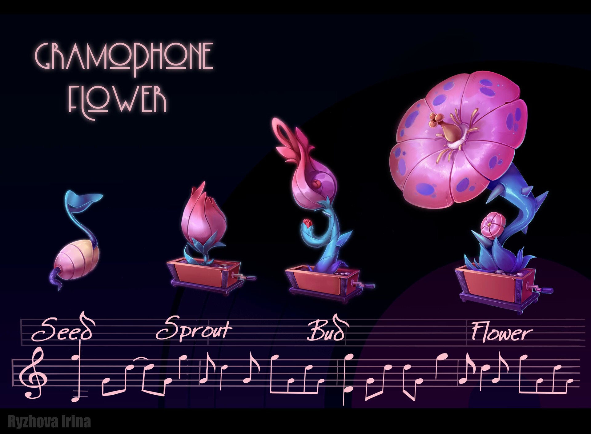 ArtStation - Gramophone Flower