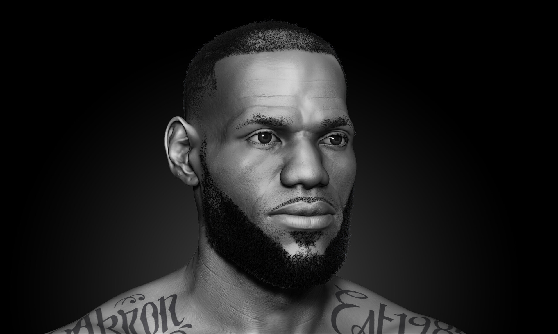 Lebron James Portrait Black And White