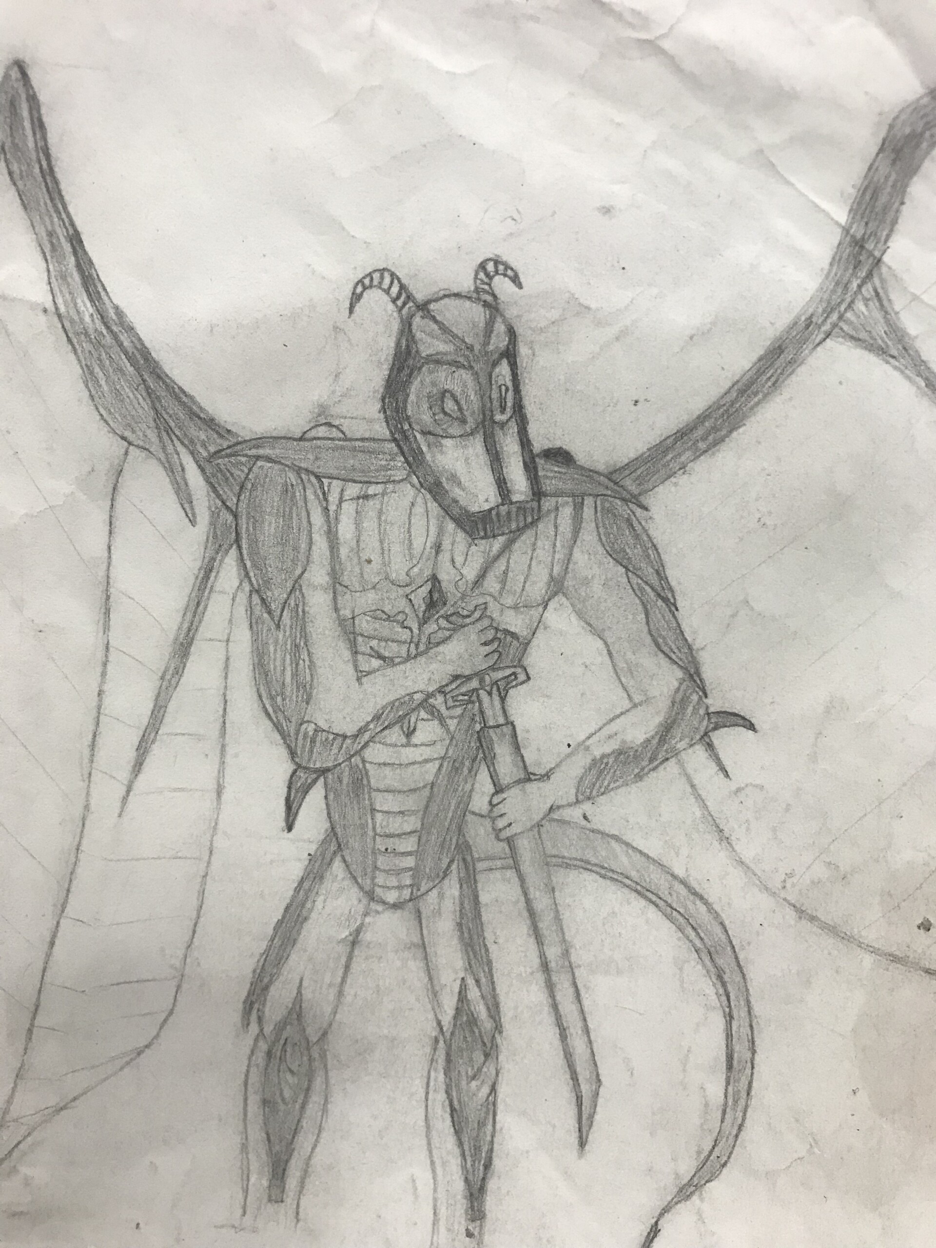 ArtStation - Dragon warrior Sketch