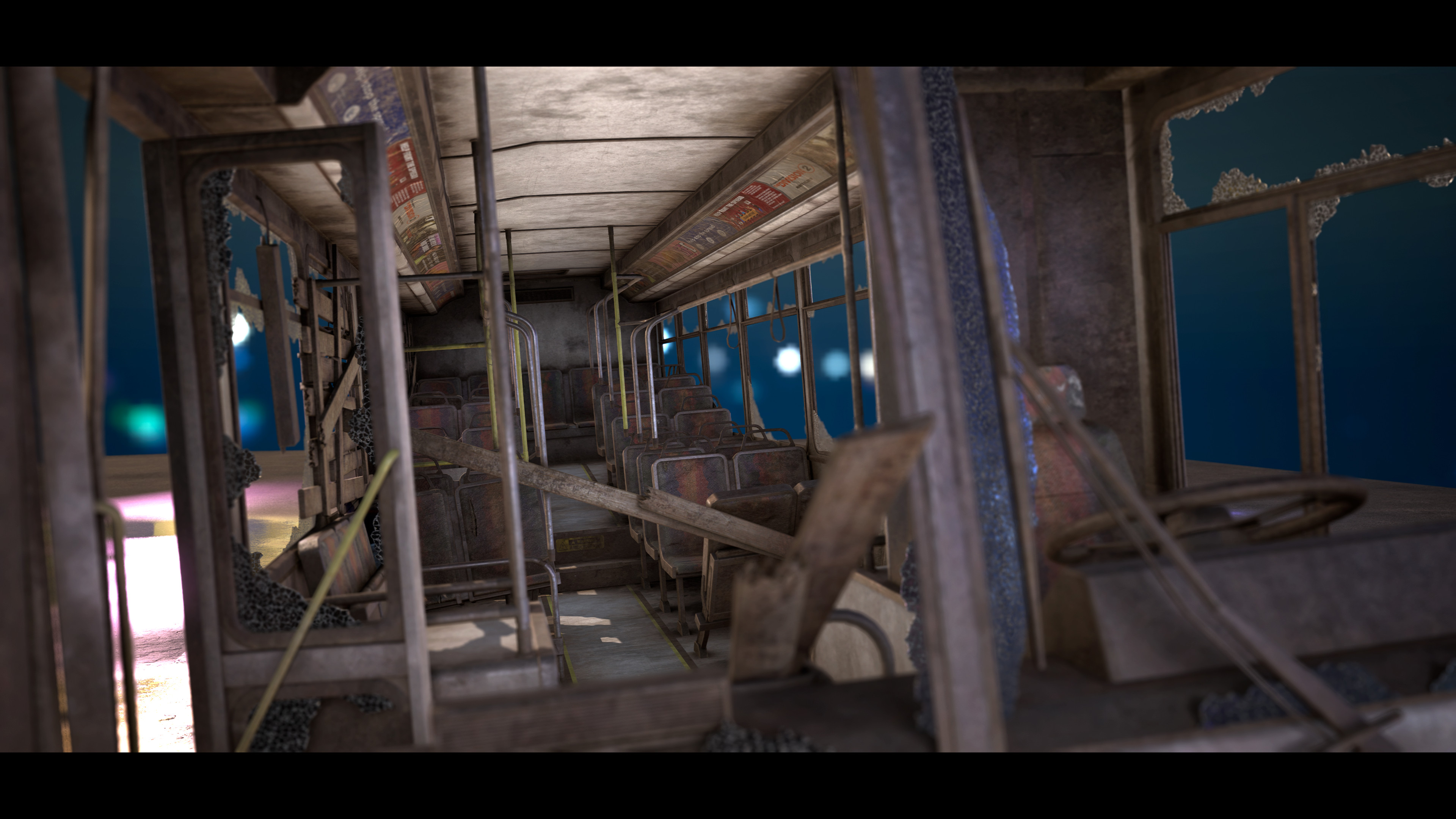 Hamish Ames l Environment Artist - Barricade Bus [Free download + UV Mask PDF Tutorial]