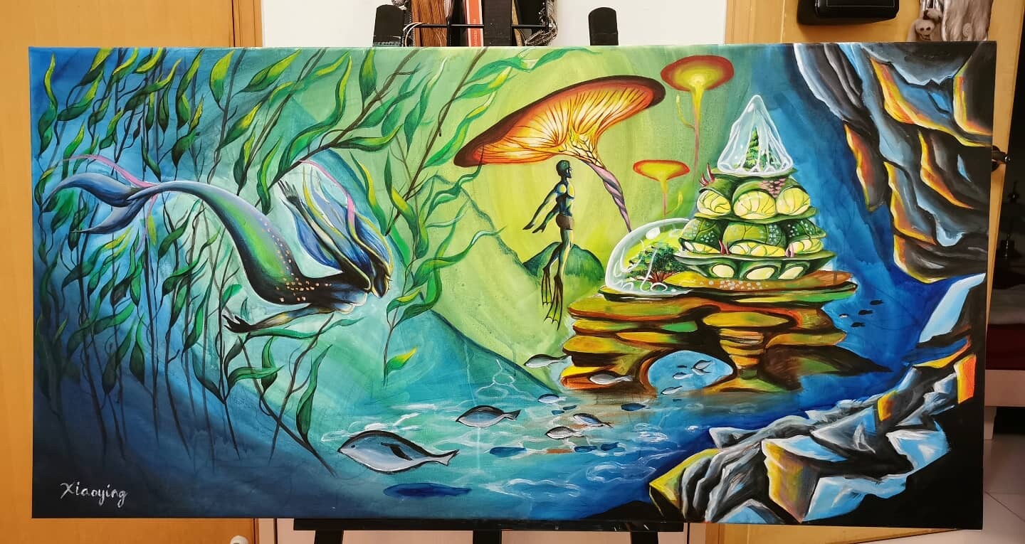 ArtStation - The Deep Blue Sea (acrylic on canvas)