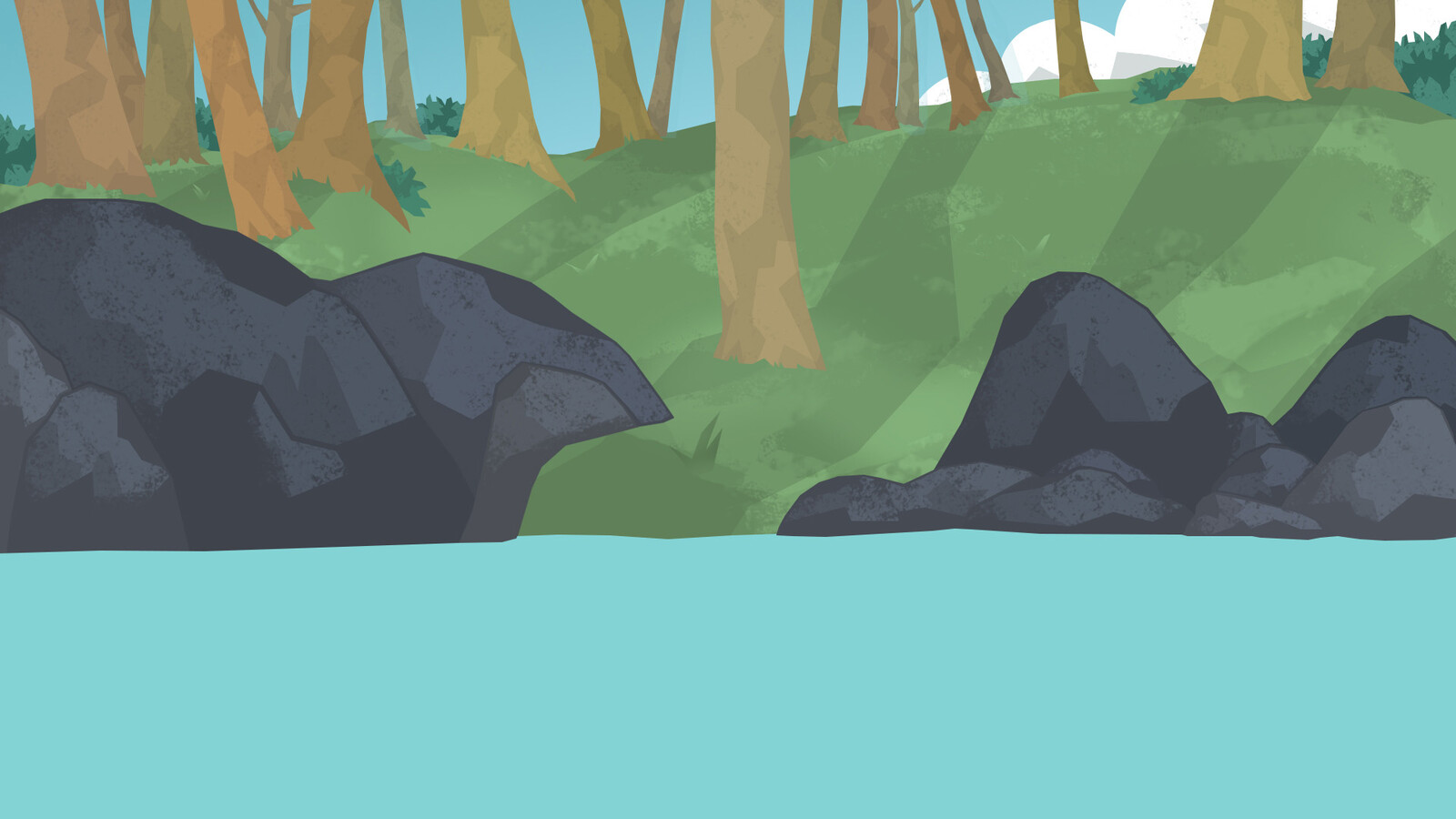 Gabriel Bustos - Backgrounds for the animated series of Ogú, Mampato y Rena