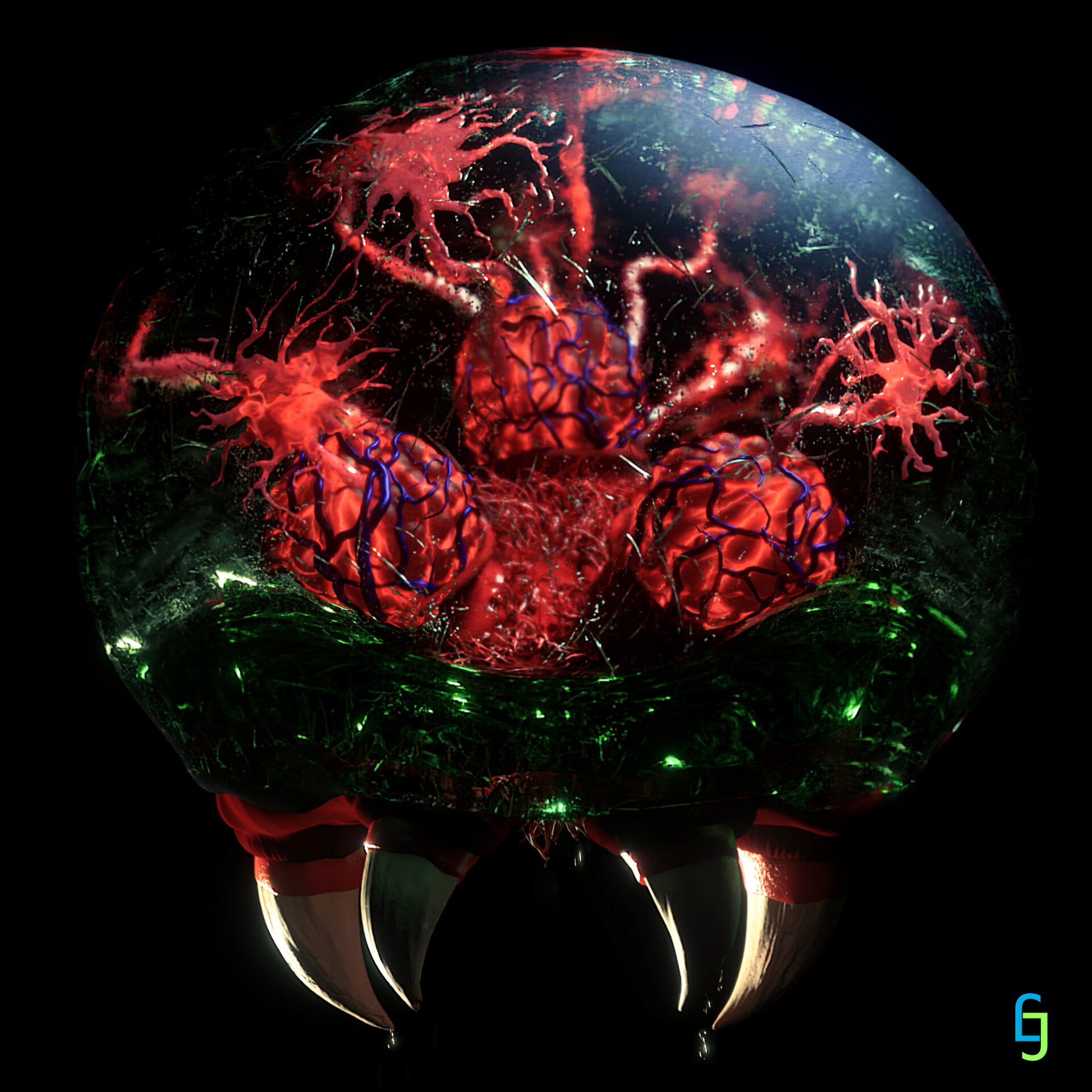 ArtStation - Metroid Larva stage - Super Metroid