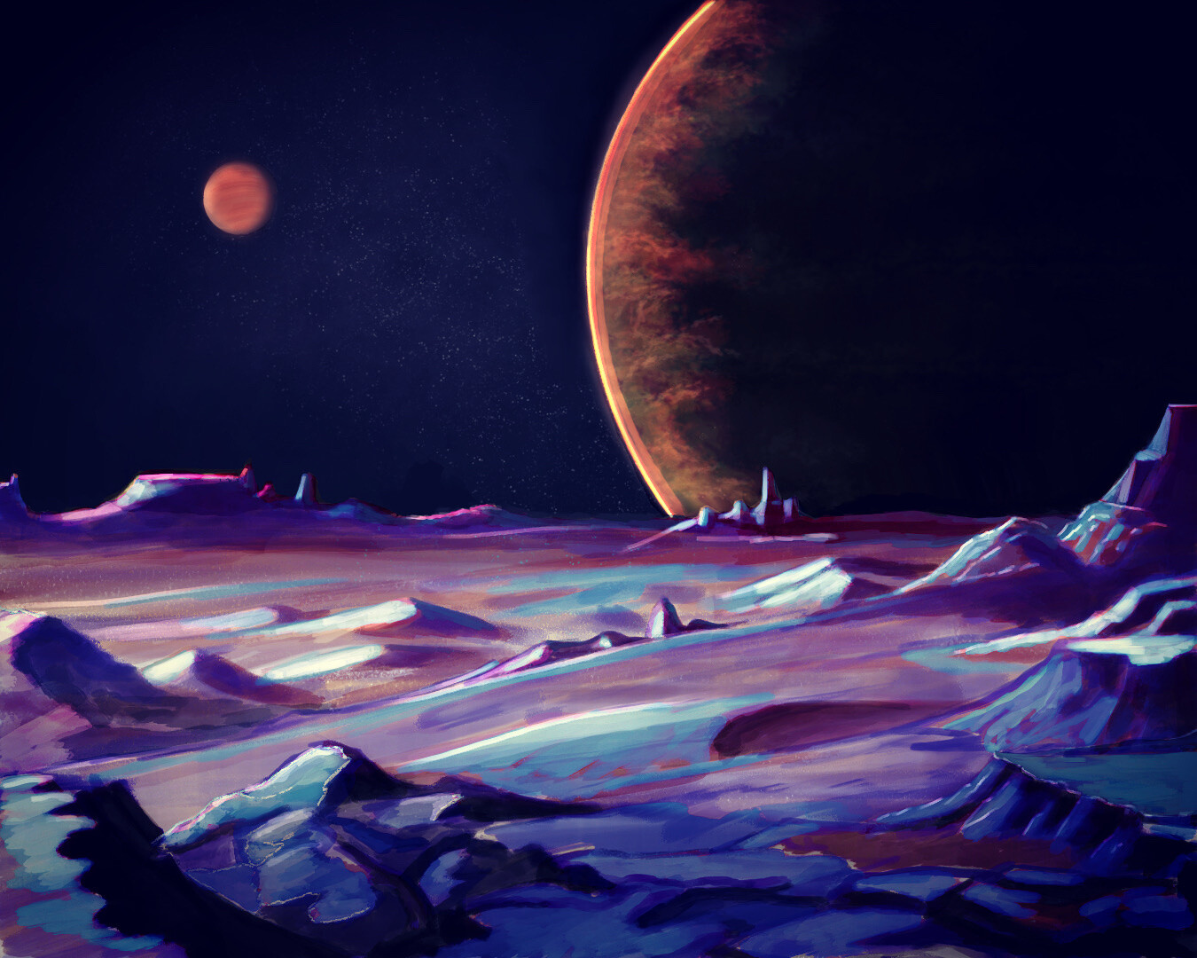 ArtStation - Alien desert sketch