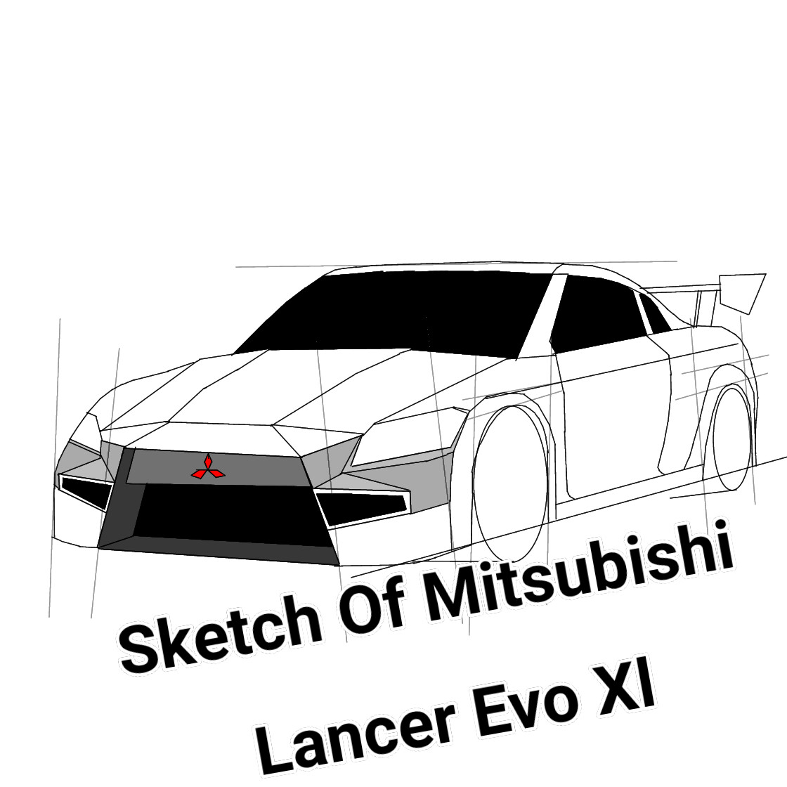 ArtStation - Sketch Of Mitsubishi Lancer Evo Xl