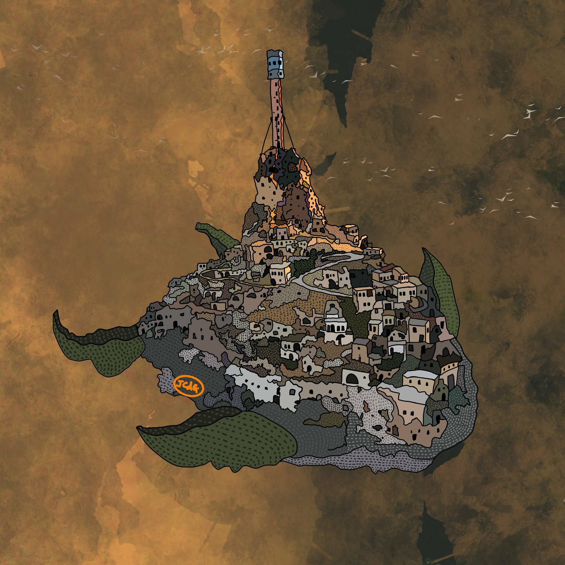 ArtStation - Flying village