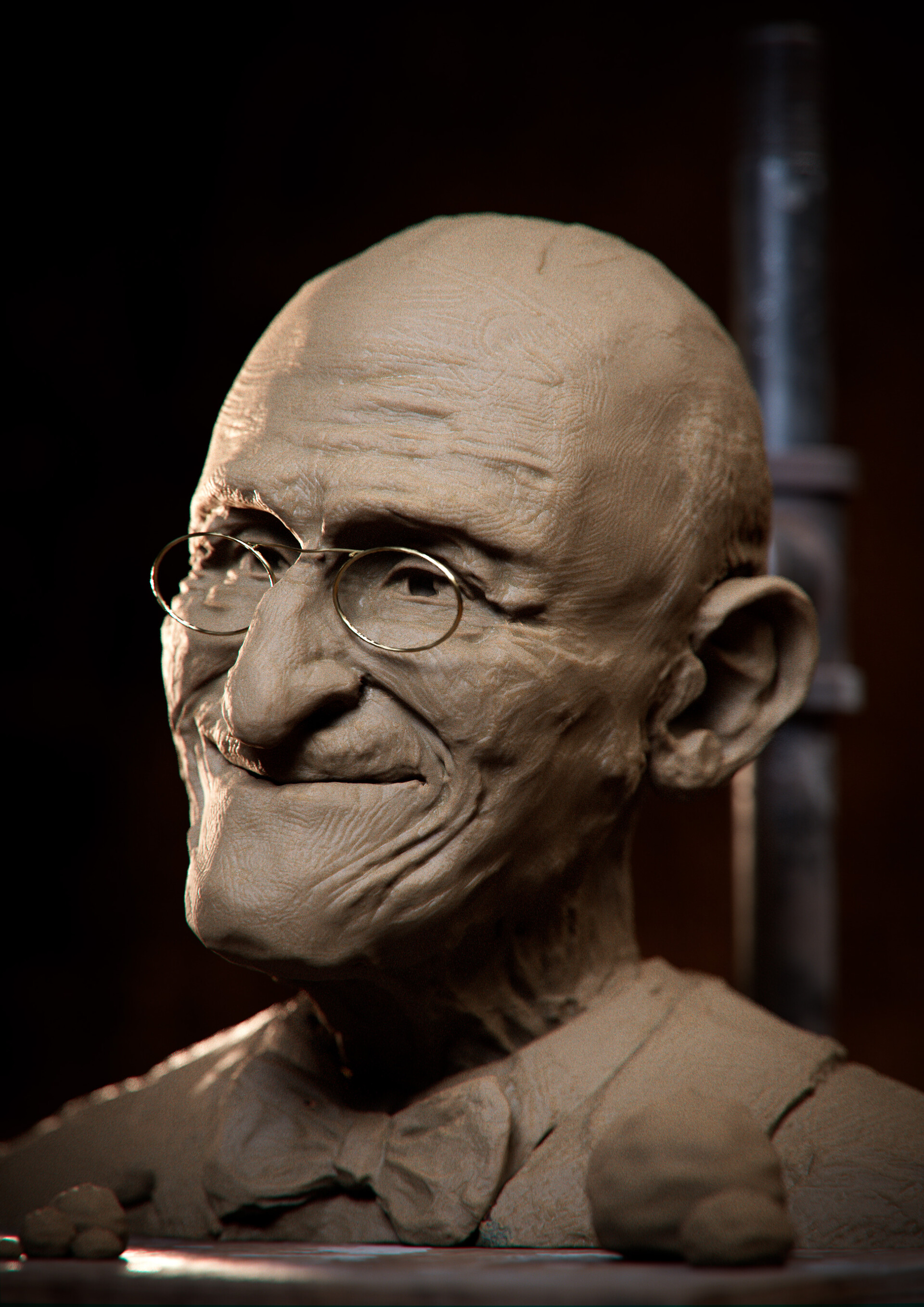 smiling old man face