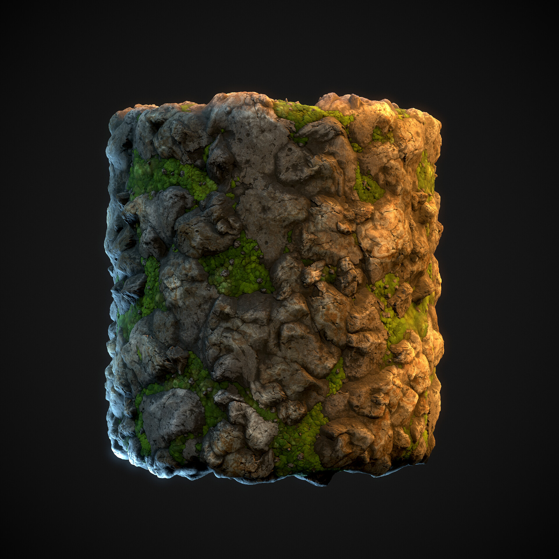 ArtStation - Stylized Mossy Rock Ground