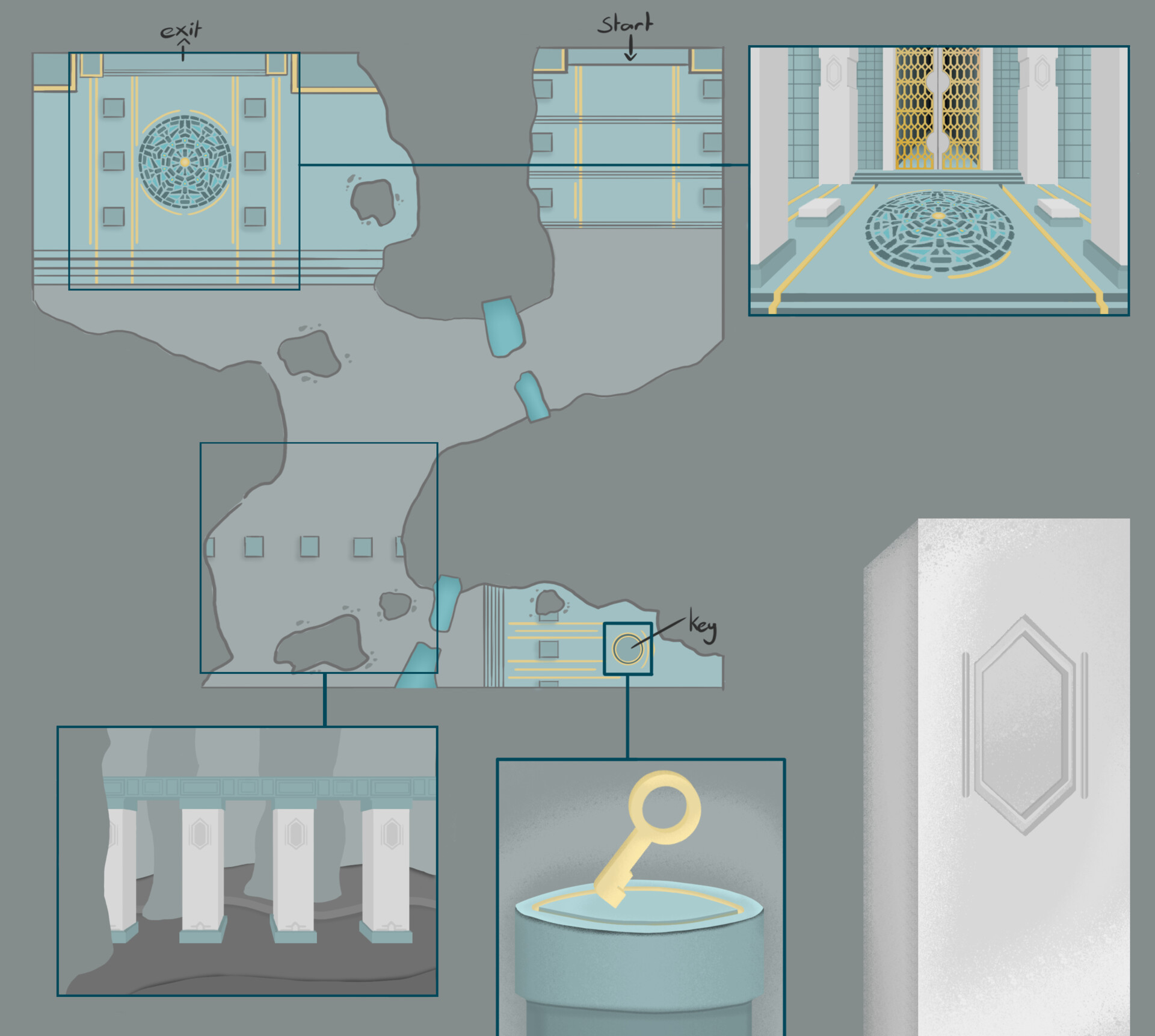 ArtStation - Cave temple Level design