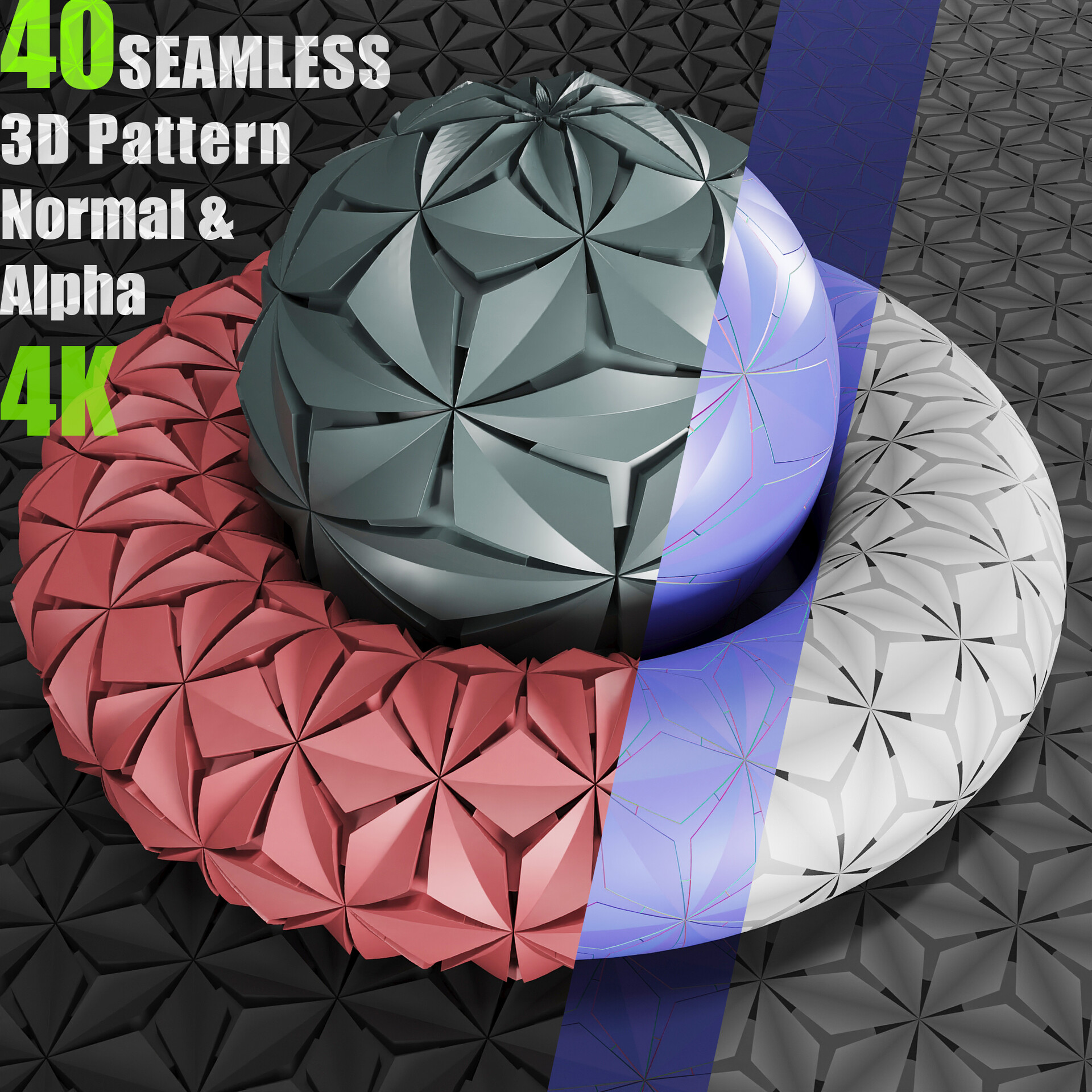 ArtStation - 40 Seamless 3D Pattern (Collection No1)