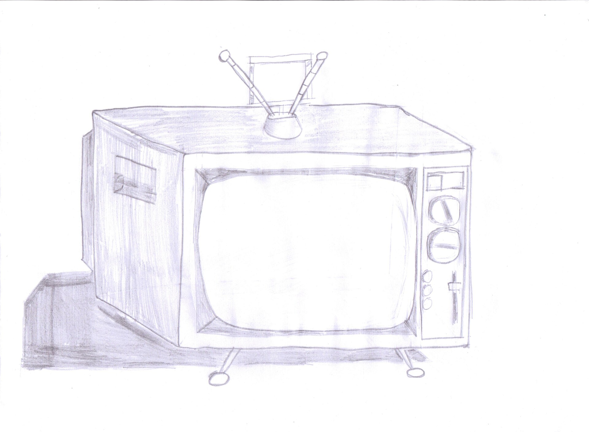 ArtStation - Retro TV sketch