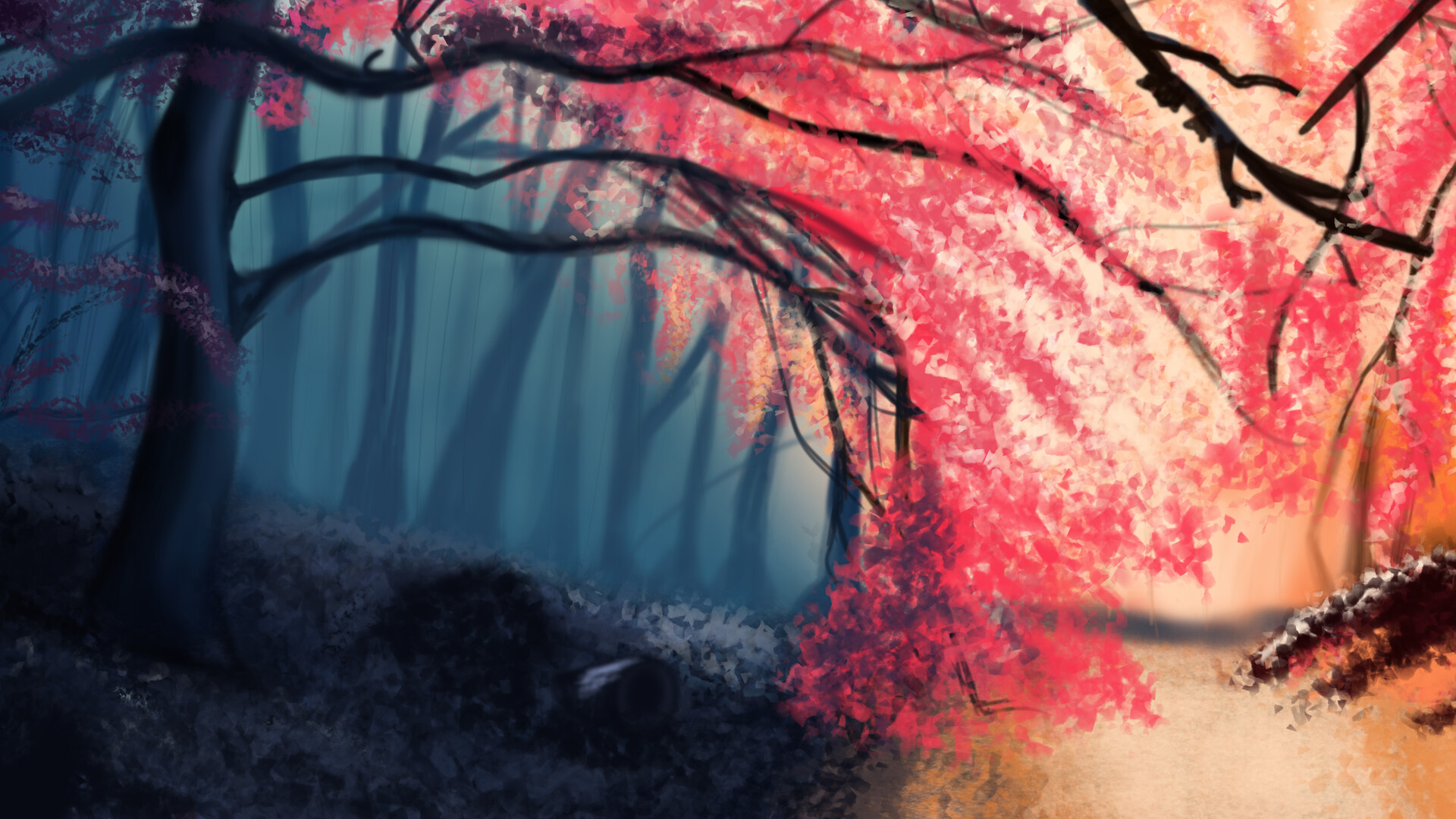 ArtStation - .:Digital painting practice - forest:.