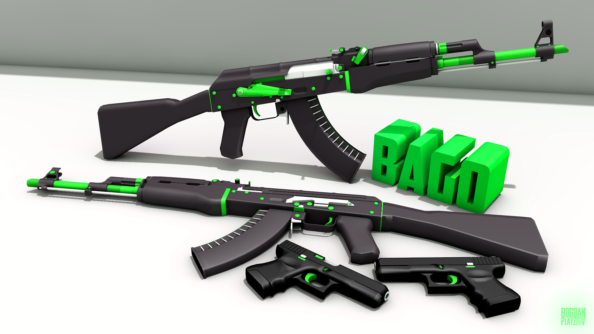 ArtStation - AK-47 Bago (Green)