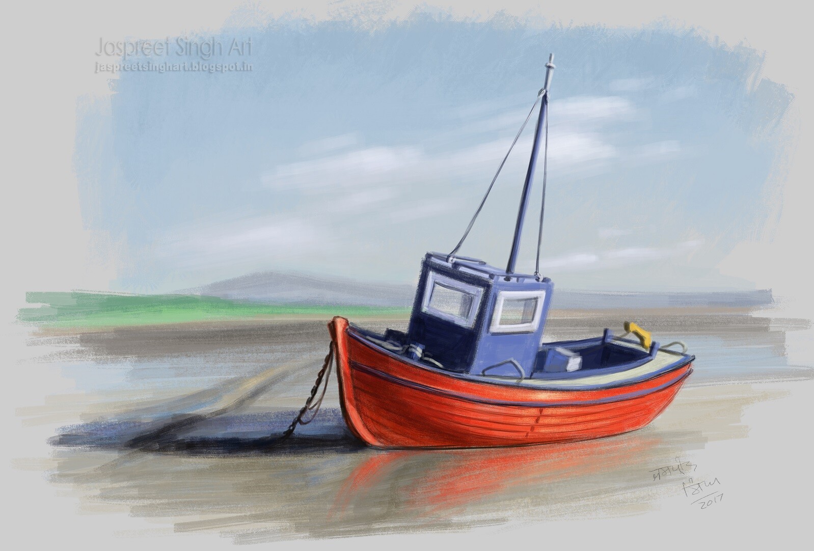 ArtStation - a Red boat