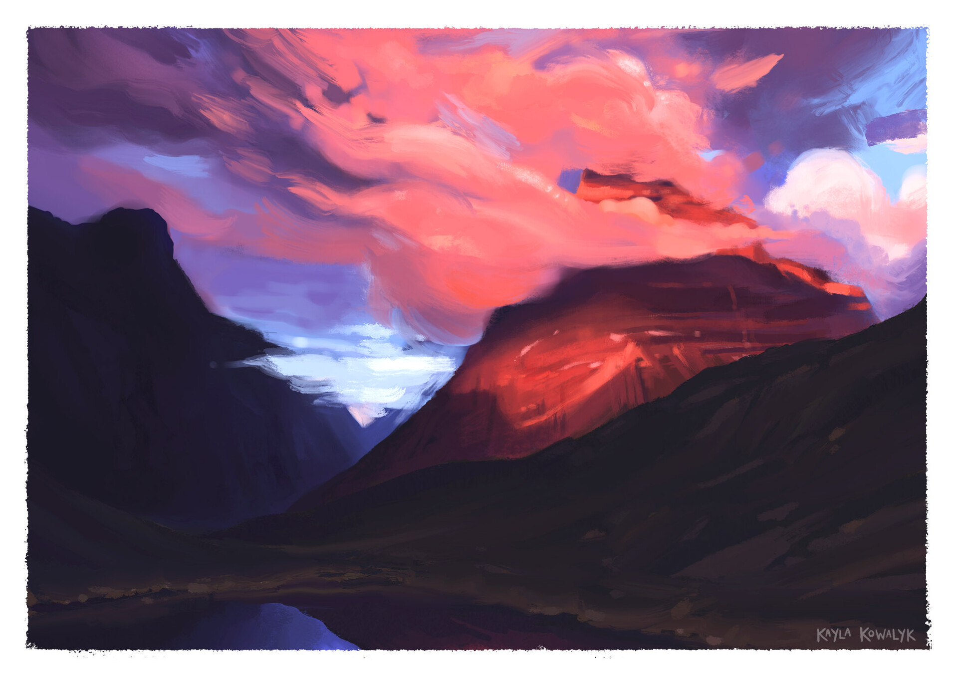 ArtStation - Pink Mountain (Landscape Study)