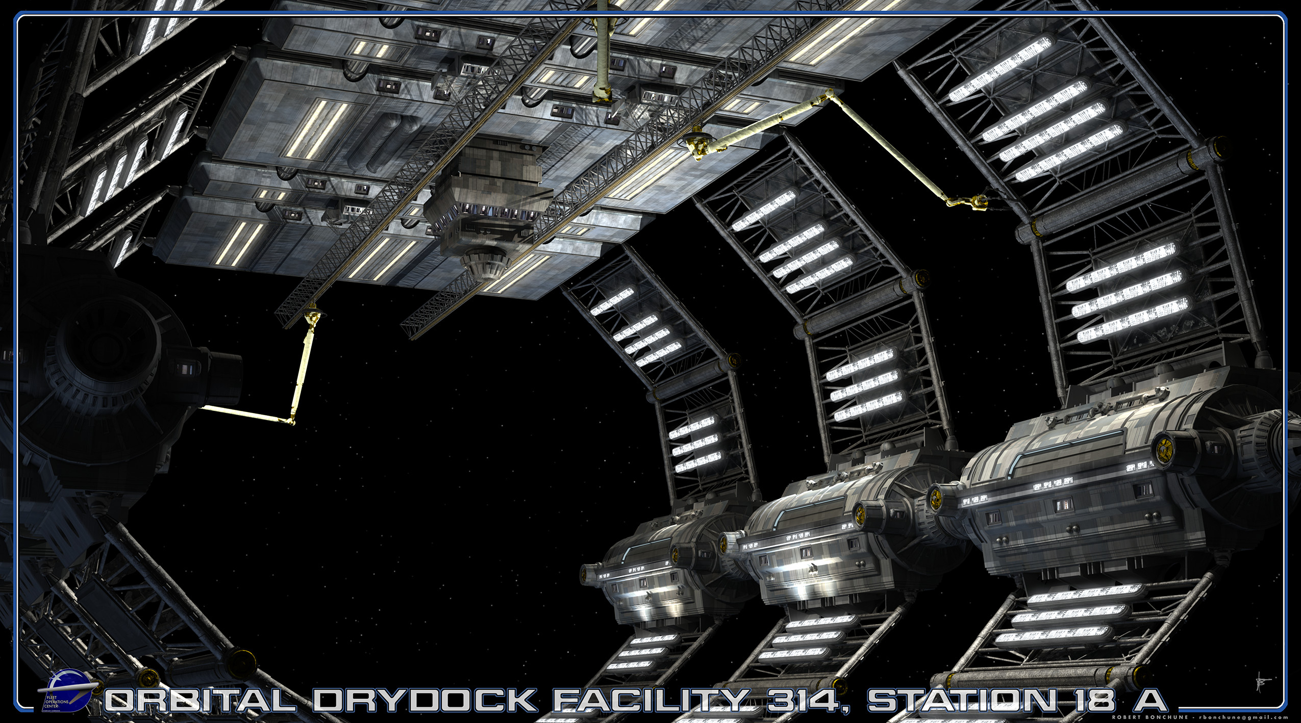Robert Bonchune - Orbital Drydock Facility (done for the NX-02 Columbia ...