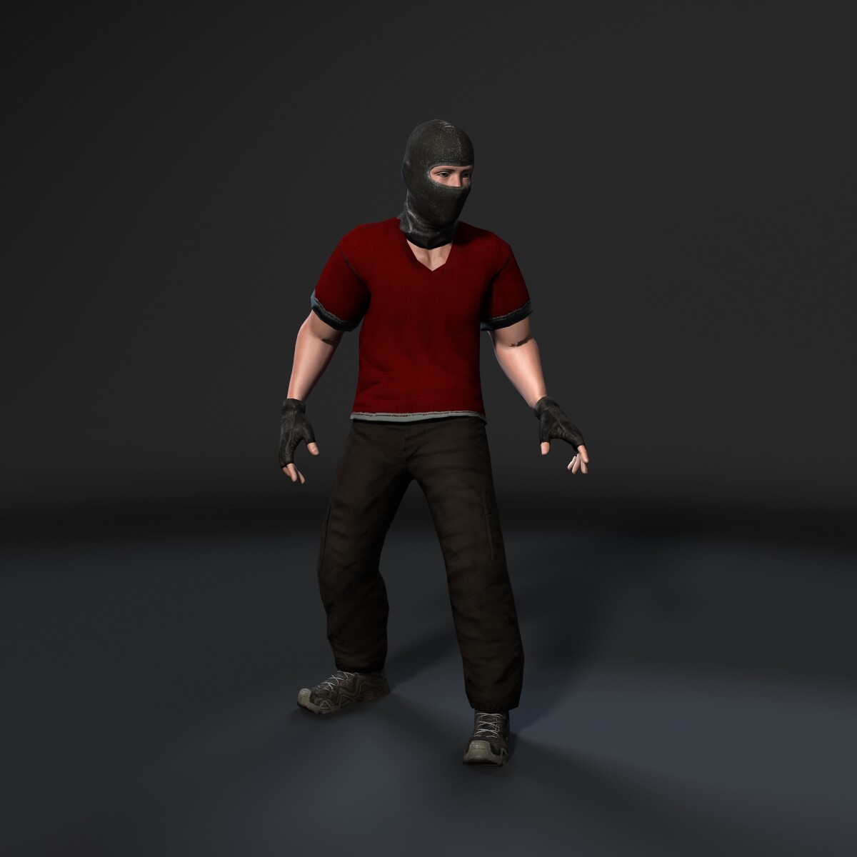 ArtStation - Animated Gang Man-Rigged 3d game character Low-poly 3D model