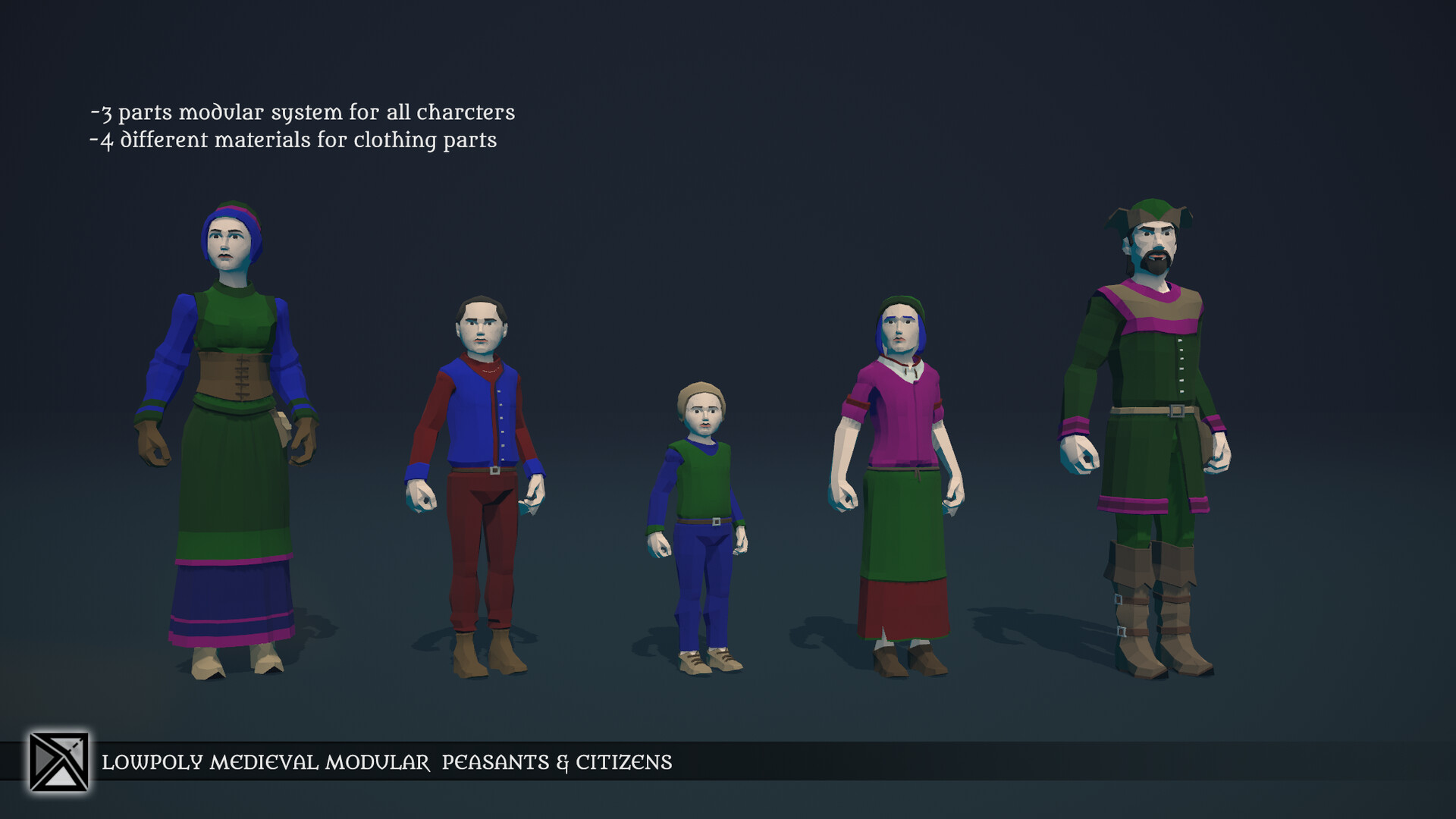 Polytope Studio - Lowpoly Medieval Modular Peasants & Citizens