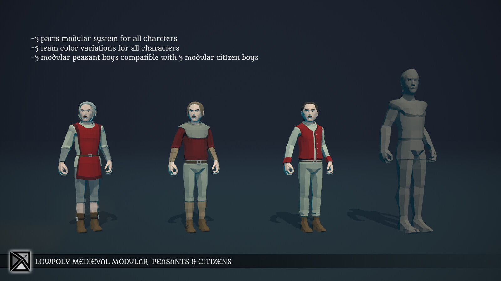 Polytope Studio - Lowpoly Medieval Modular Peasants & Citizens