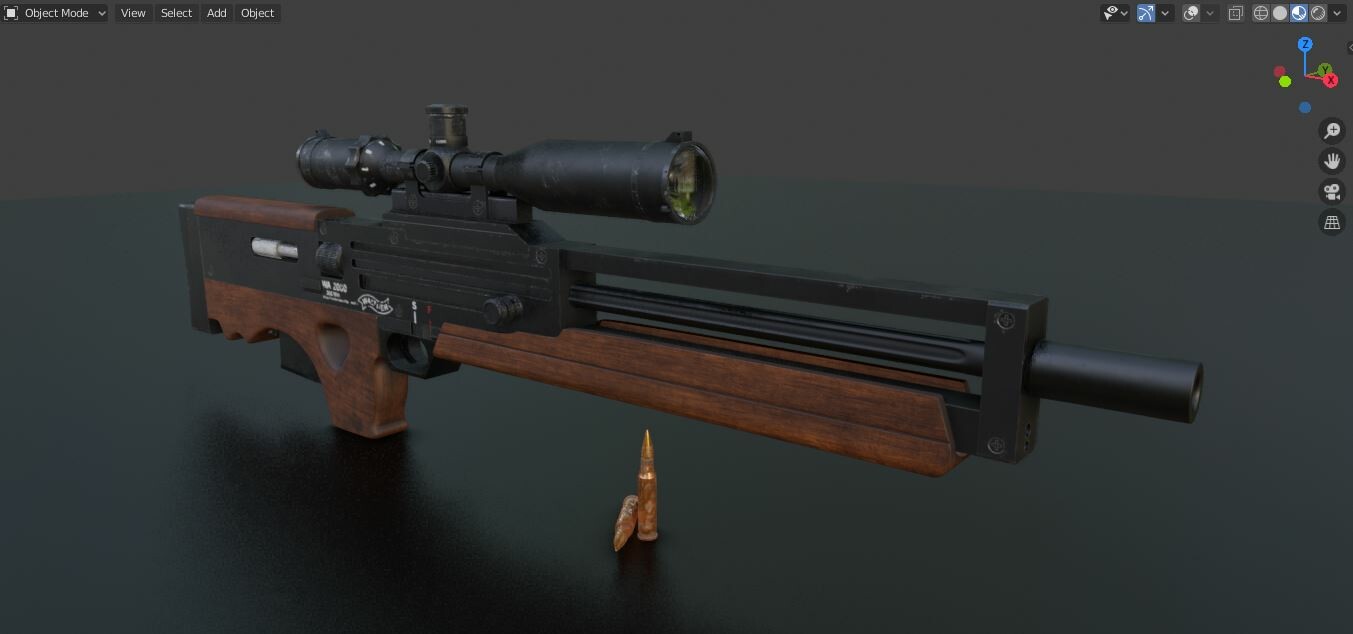 ArtStation - WA 2000 rifle model in blender 3d,Substance painter,Photoshop