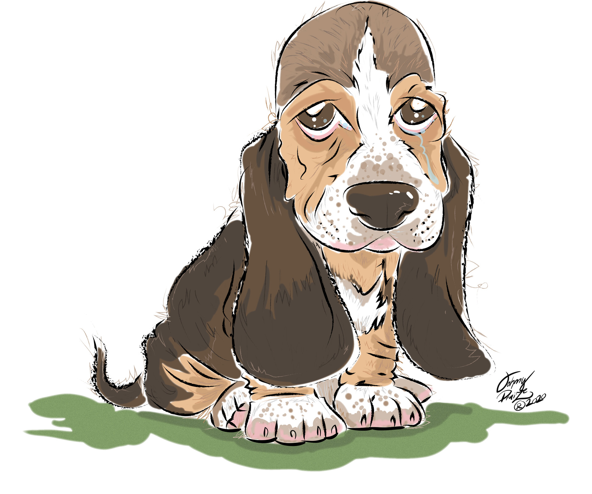 ArtStation - Sad Basset Hound Puppy