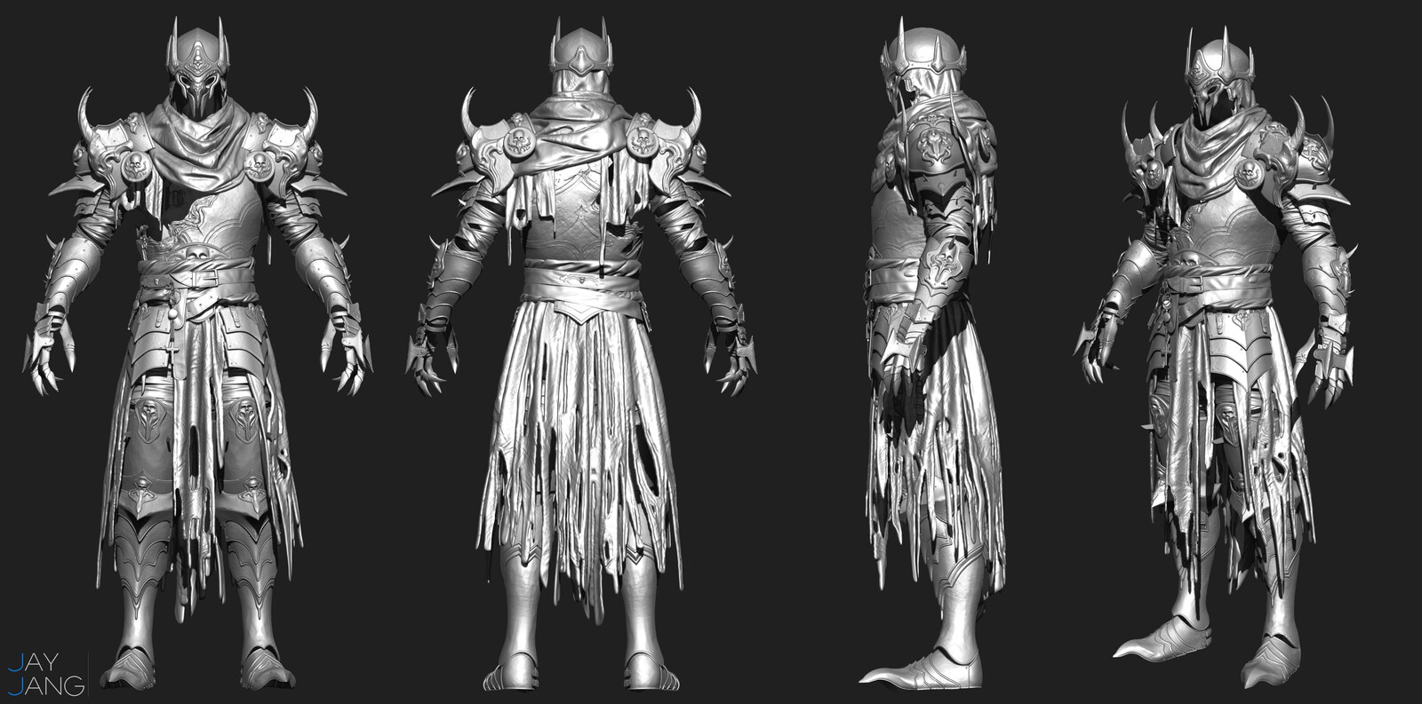 Jay Jang - Haunted Armor Outfit-Guild Wars 2 Fan Art Modeling