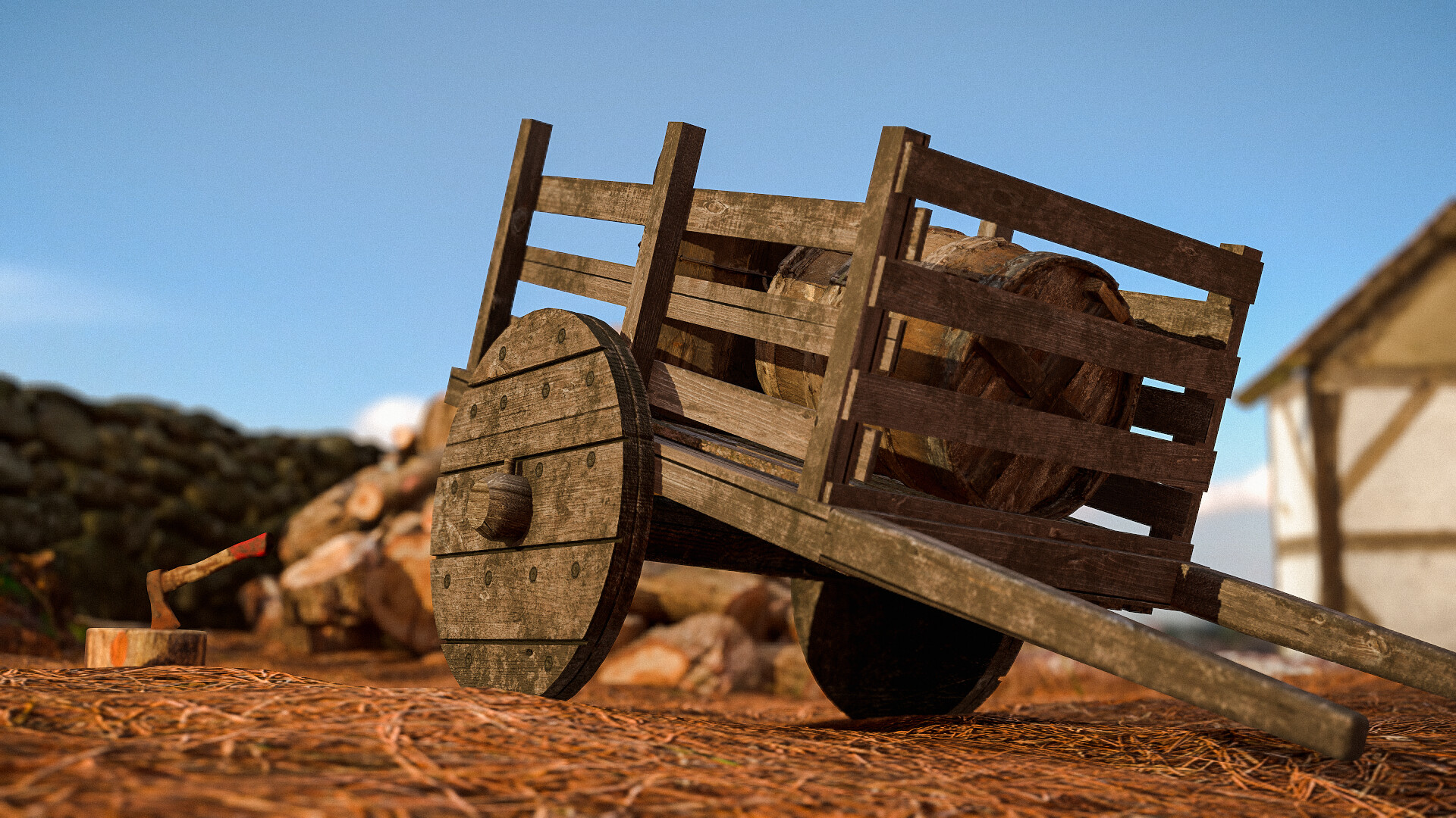 Dmitriy Zub - Skyrim Prop - Wooden Cart | Houdini (Personal)