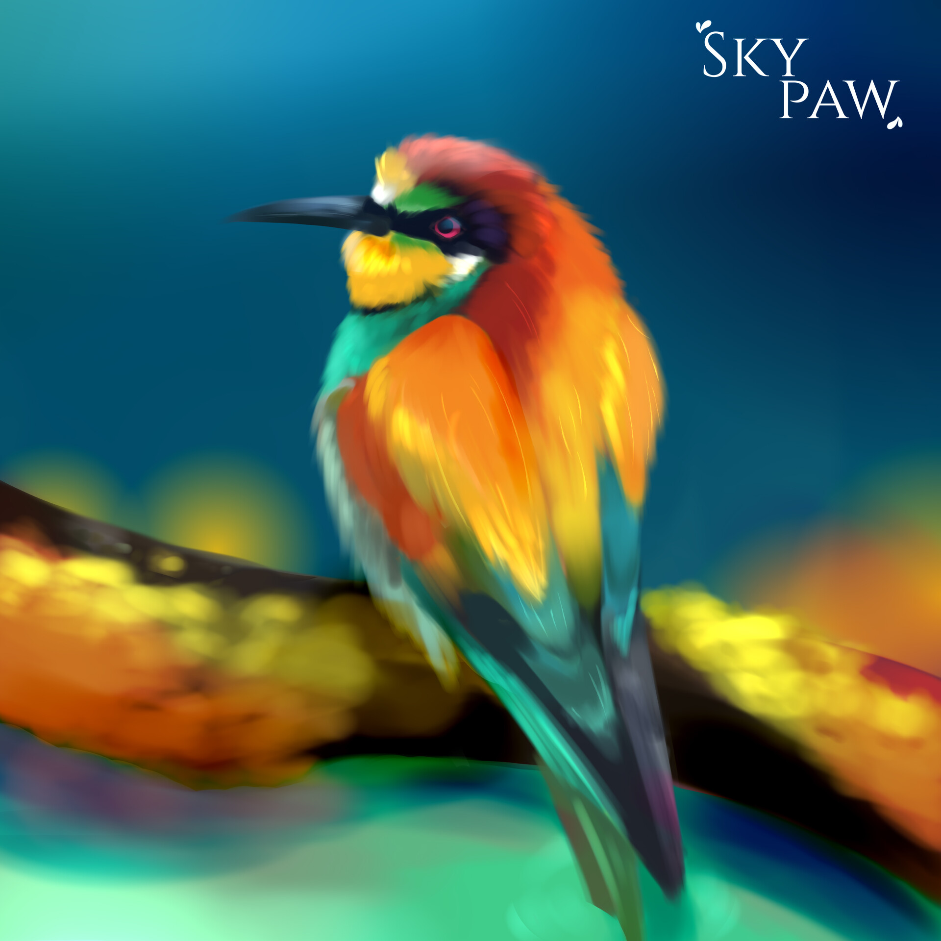 ArtStation - Bee-eater painting