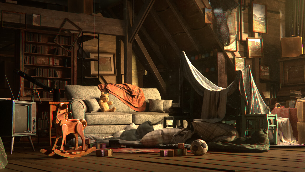 ArtStation - Nvidia Attic - Houdini/Solaris Project