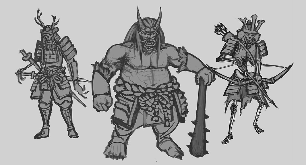 how to draw japanese demon